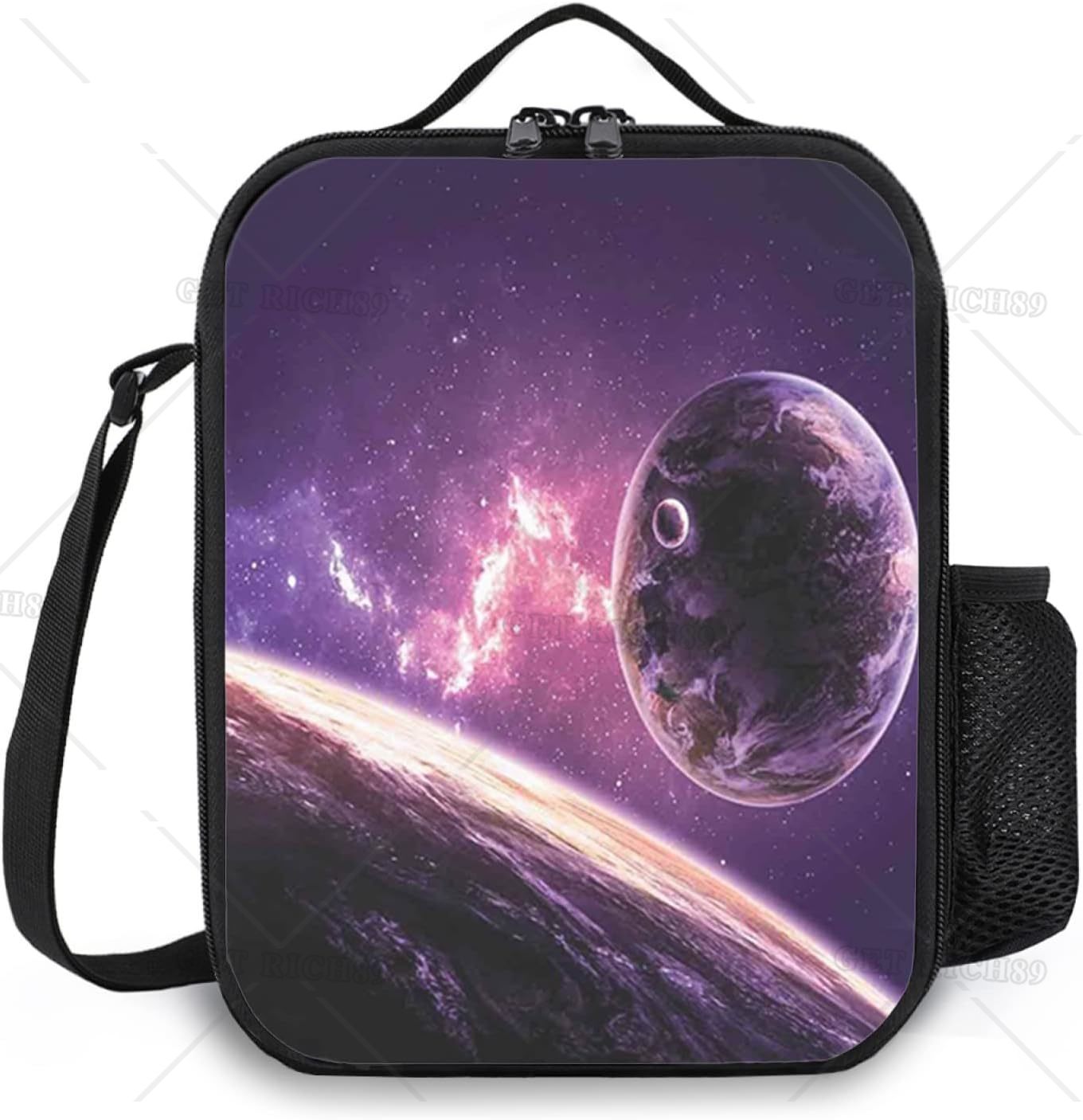 Galaxy Space Pink and Blue in Starry Night Sky Insulated Lunch Box with ...
