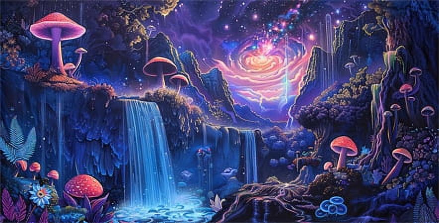 Galaxy Space Planet Aquarium Background, Waterfall Landscape Tapestry ...