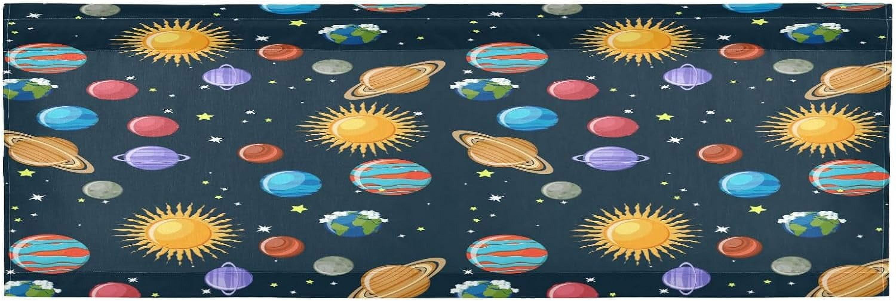 Galaxy Space Planets Curtain Valance for Kitchen Windows/Bathroom ...