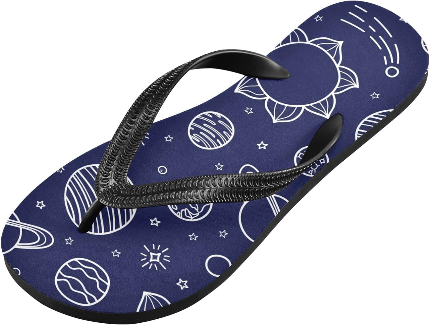 Galaxy Space Planets Flip Flop Casual Non-slip Thong Sandals for Women ...
