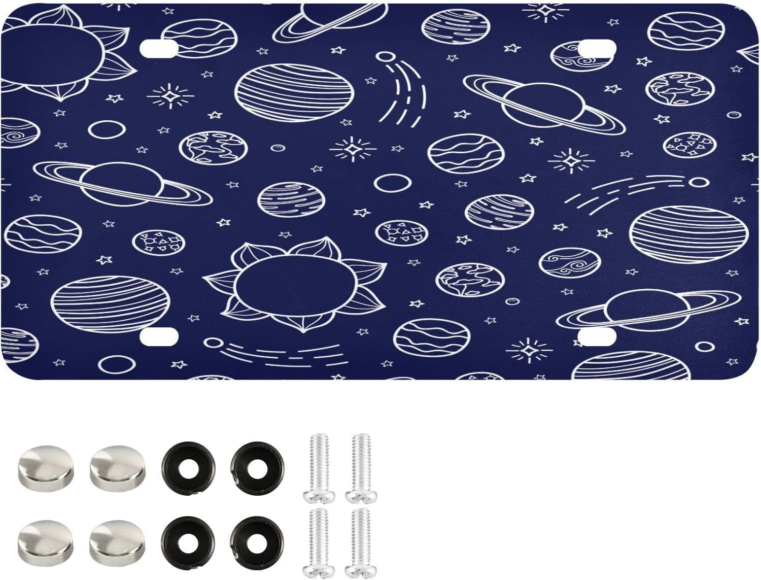 Galaxy Space Planets License Plates Front License Plate Covers Metal ...