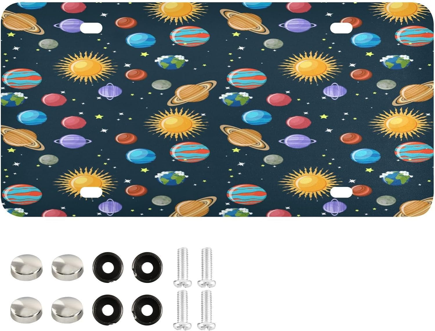 Galaxy Space Planets License Plates Front License Plate Covers Metal ...