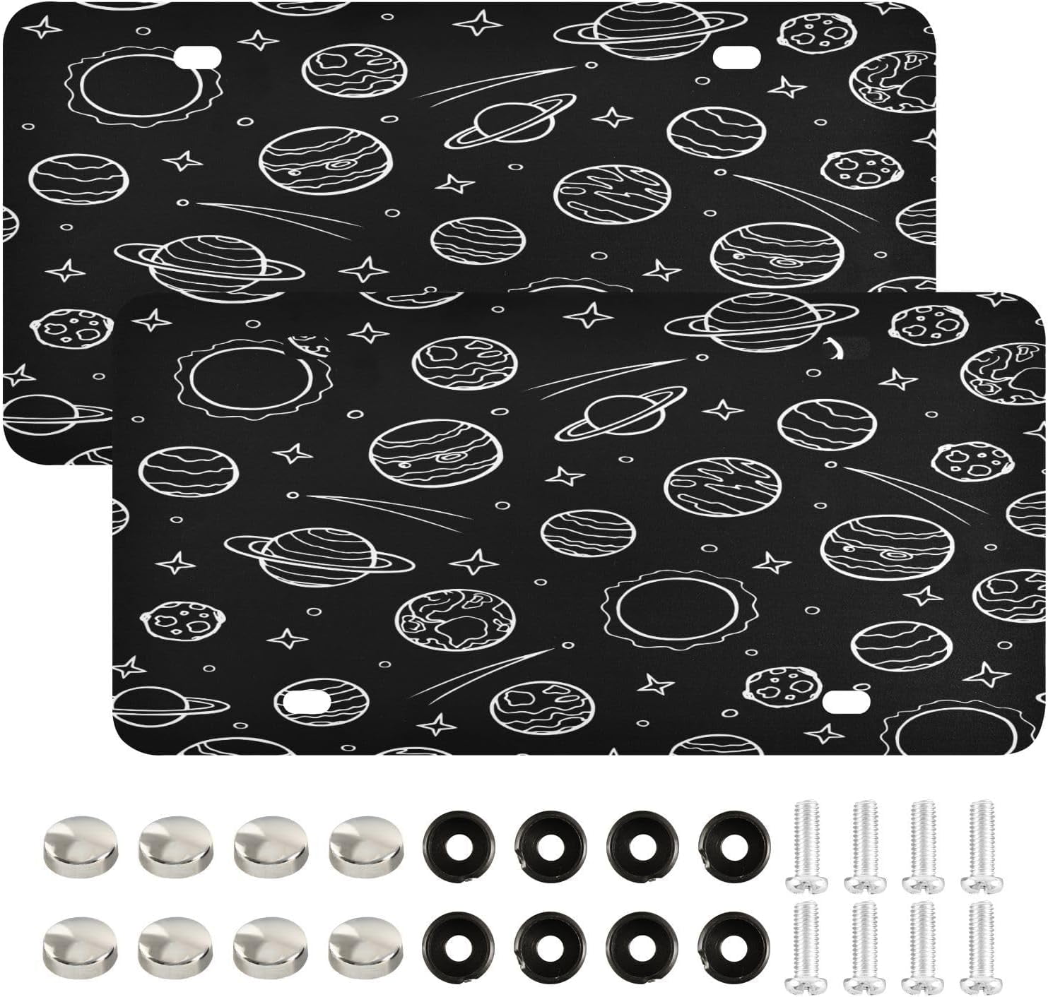 Galaxy Space Planets License Plates Front License Plate Covers Metal ...