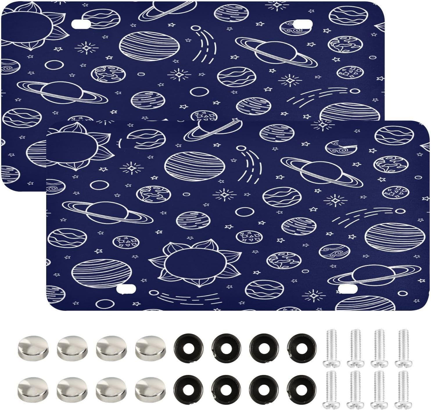 Galaxy Space Planets License Plates Front License Plate Covers Metal ...