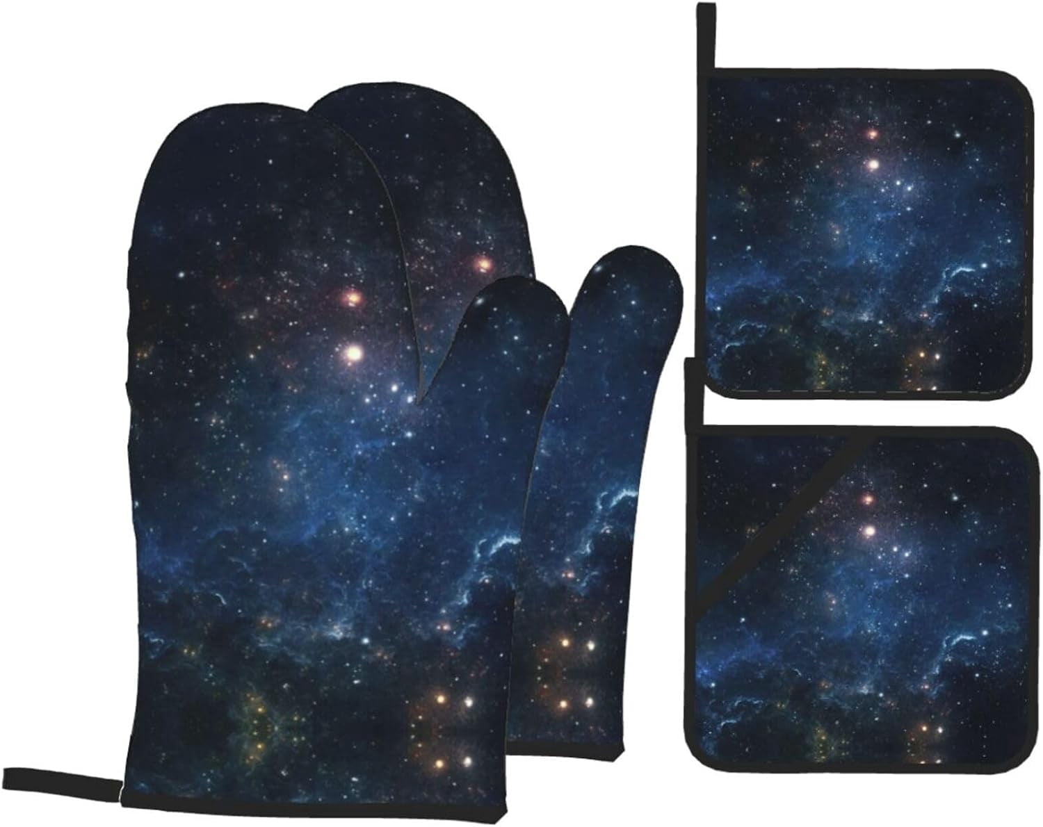 Galaxy Space. Print Oven Mitts and Pot Holders Sets 4 Piece Set Kitchen ...
