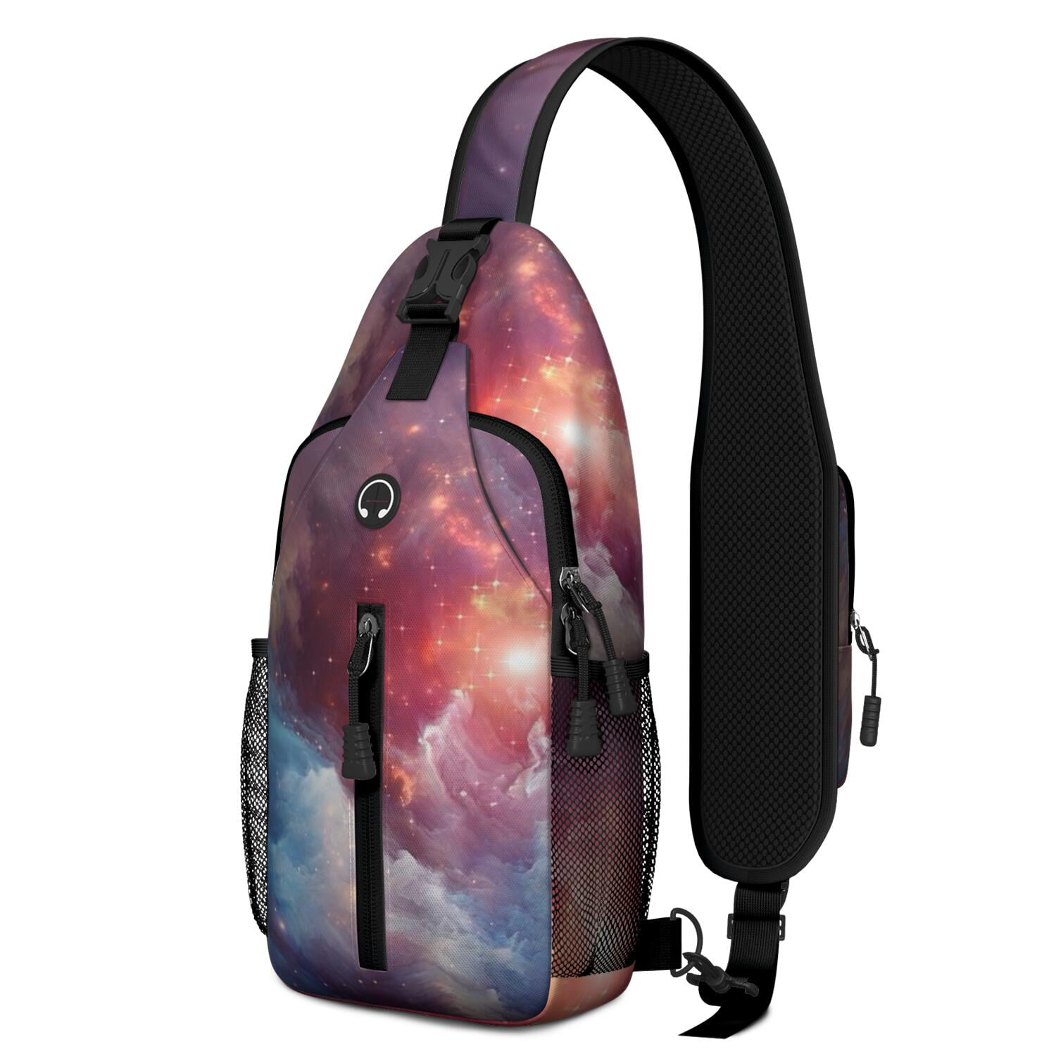 Galaxy Space Rocket Moon Stars Sling Backpack for Women, Cartoon ...