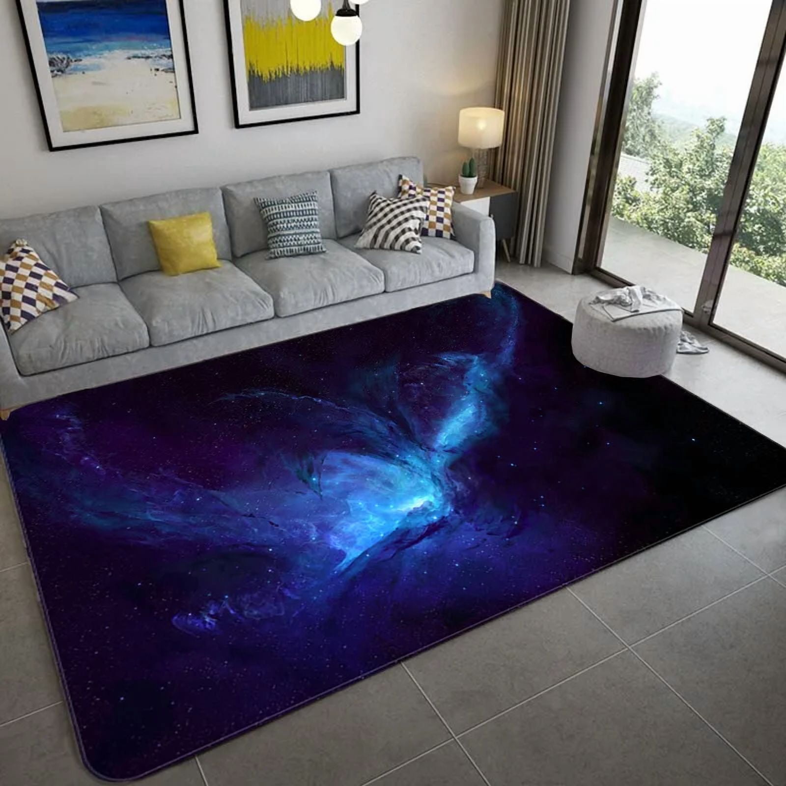 Galaxy Space Stars Pattern Carpets for Living Room Bedroom Area Rug ...