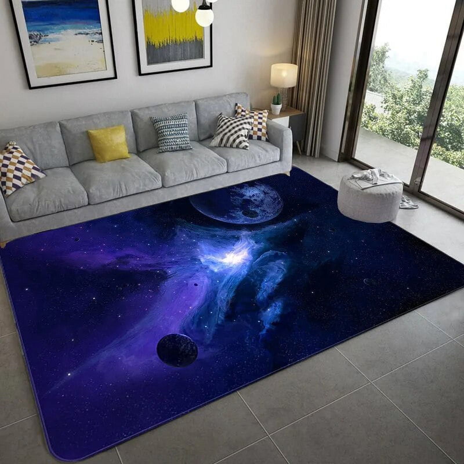 Galaxy Space Stars Pattern Carpets for Living Room Bedroom Area Rug ...