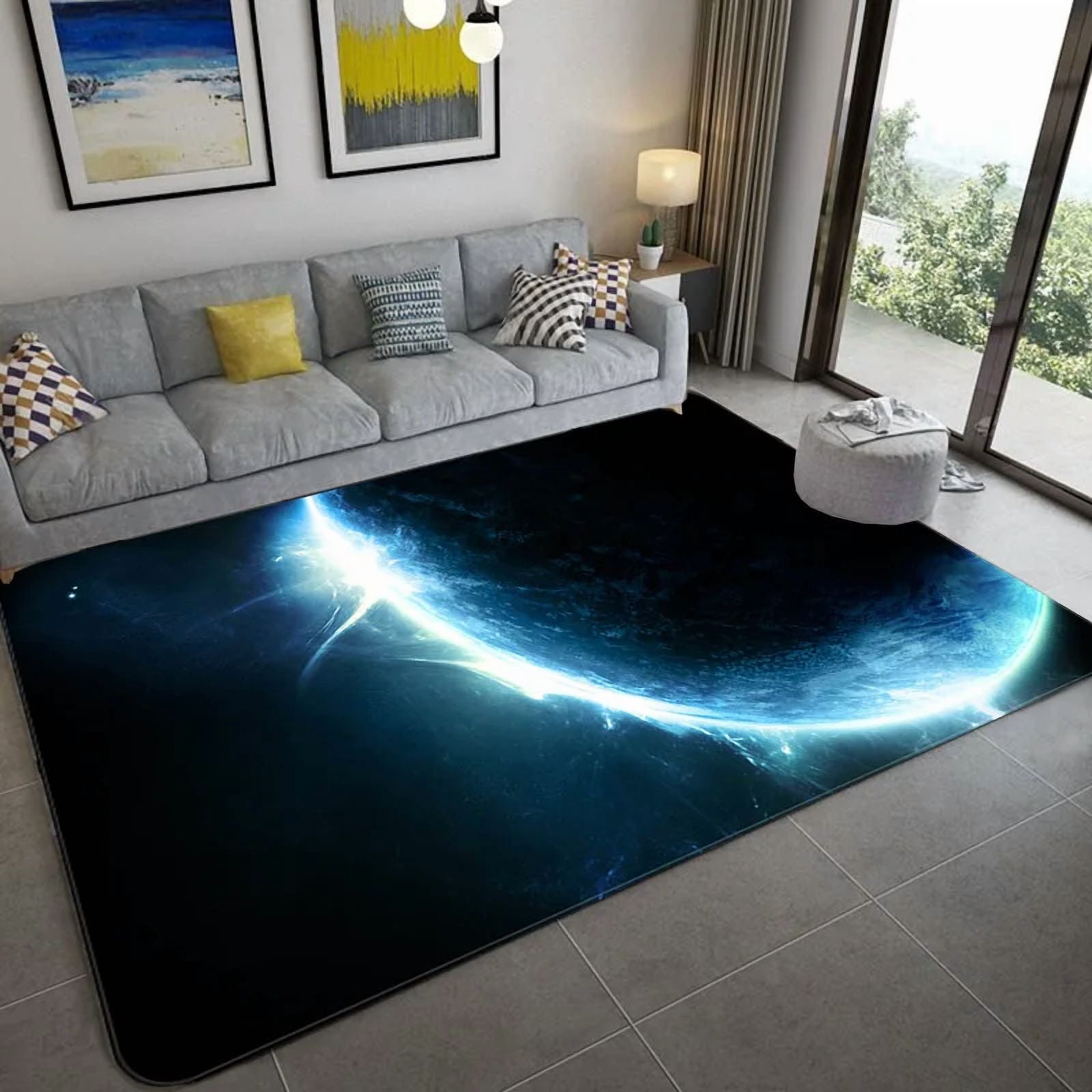 Galaxy Space Stars Pattern Carpets for Living Room Bedroom Area Rugs ...