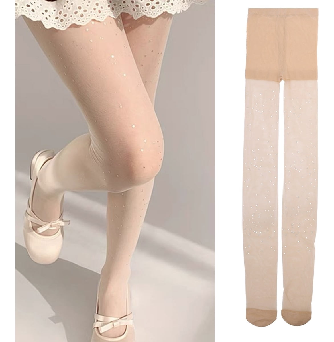 Galaxy Sparkle Tights Diamond-Shaped Shiny Pantyhose, Glittery Sheer ...