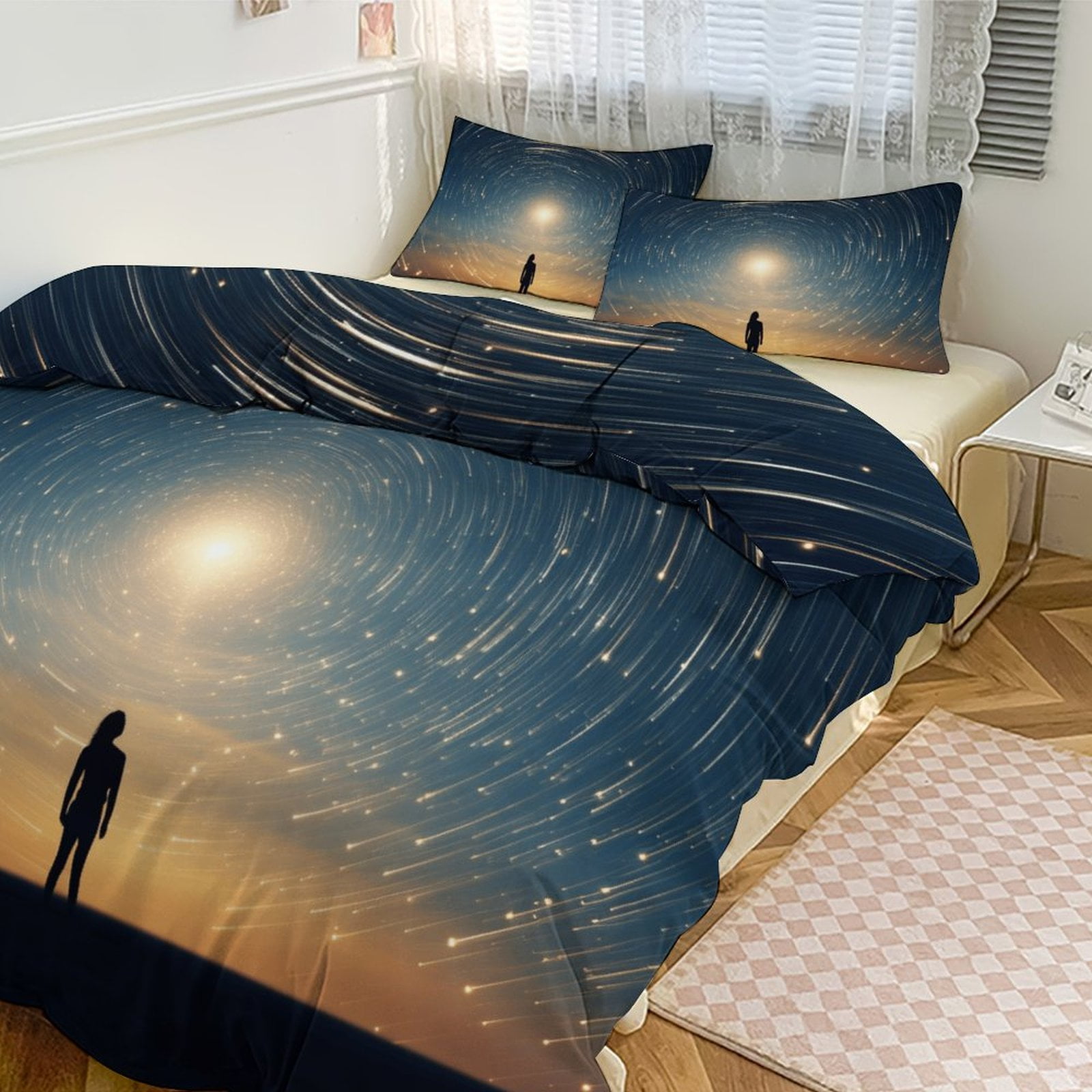 Galaxy Star Outer Space Bedding Sets Twin Duvet Cover 3 Piece Cute Bed ...