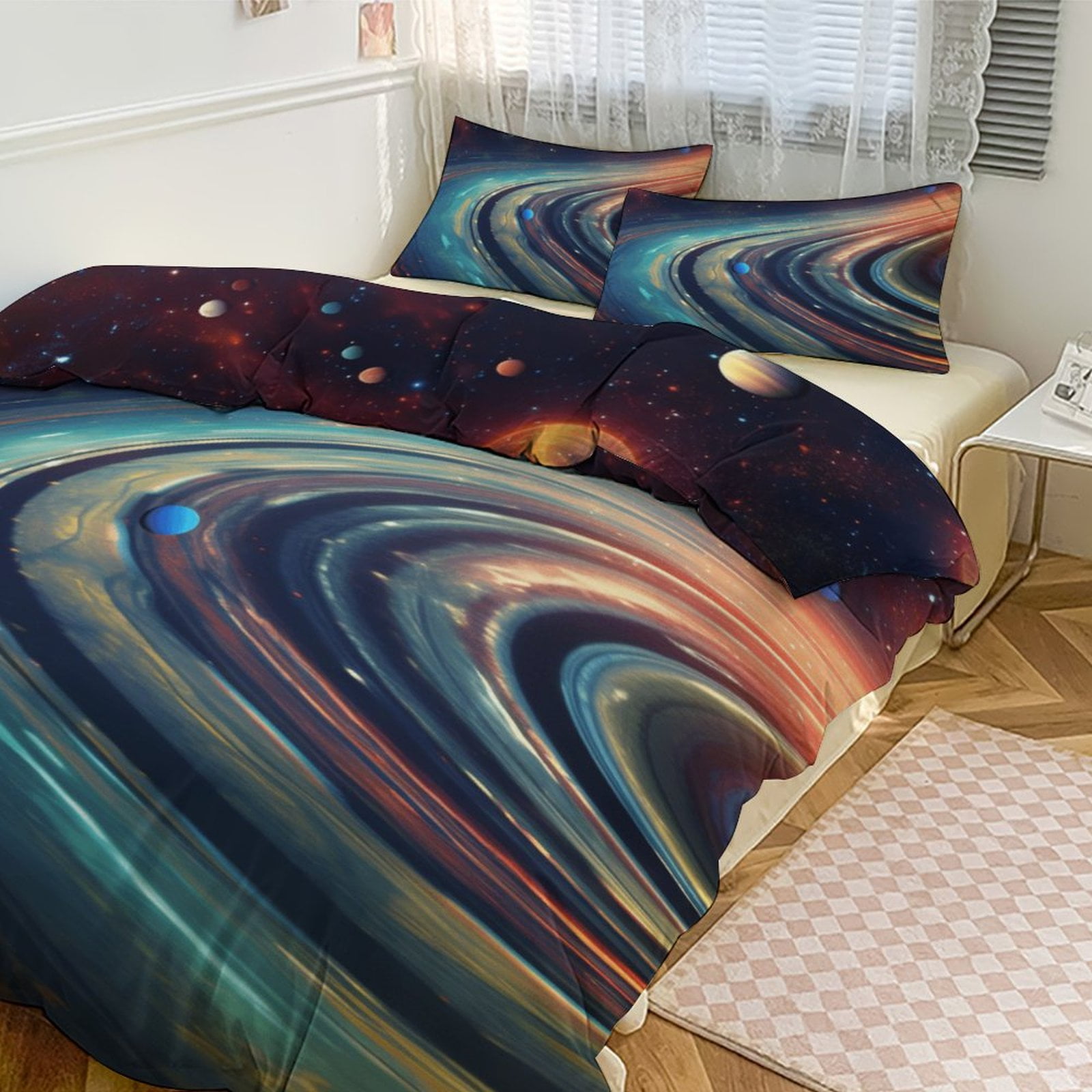 Galaxy Star Outer Space Bedding Sets Twin Duvet Cover 3 Piece Cute Bed ...