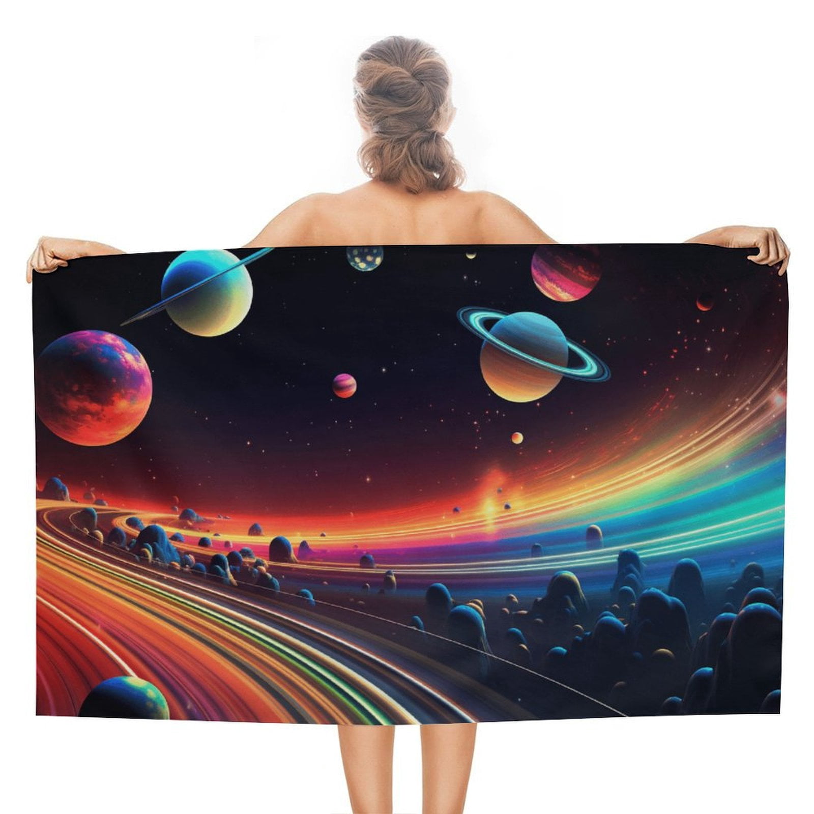 Galaxy Star Outer Space Microfiber Beach Towel Lightweight 63''x32 ...