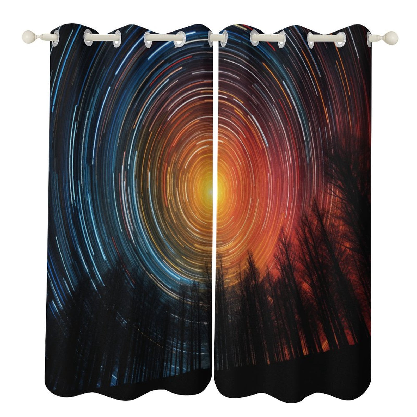 Galaxy Star Outer Space Modern Window for Living Room Curtains for ...