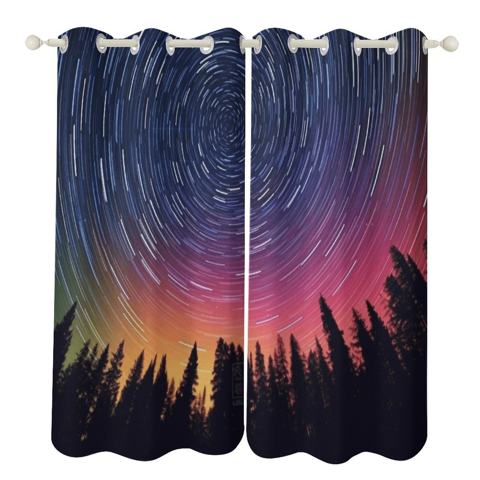 Galaxy Star Outer Space Modern Window for Living Room Curtains for ...