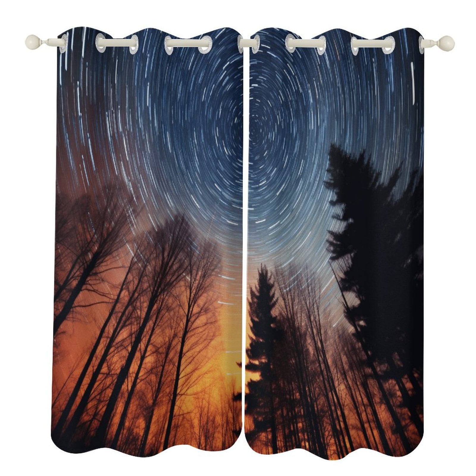 Galaxy Star Outer Space Modern Window for Living Room Curtains for ...