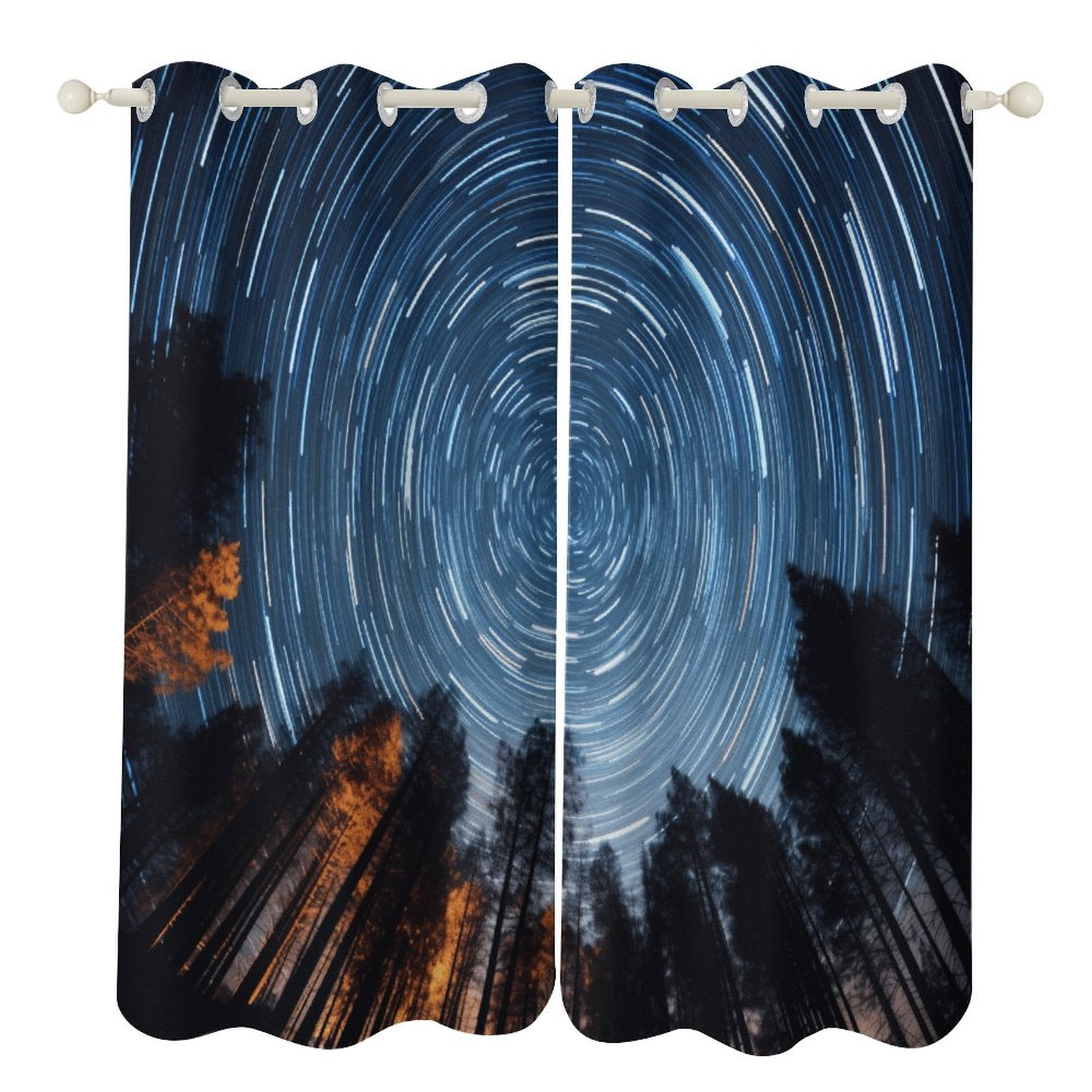 Galaxy Star Outer Space Modern Window for Living Room Curtains for ...