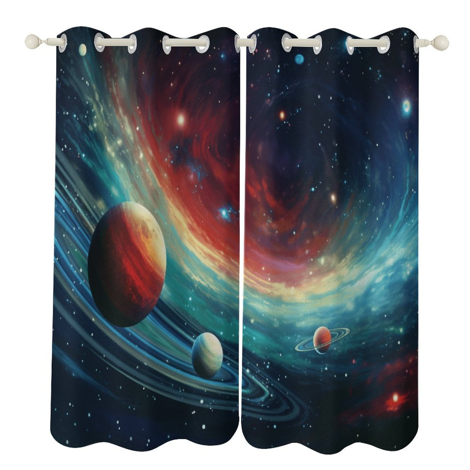 Galaxy Star Outer Space Modern Window for Living Room Curtains for ...