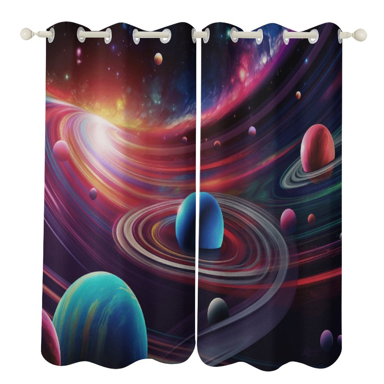 Galaxy Star Outer Space Modern Window for Living Room Curtains for ...