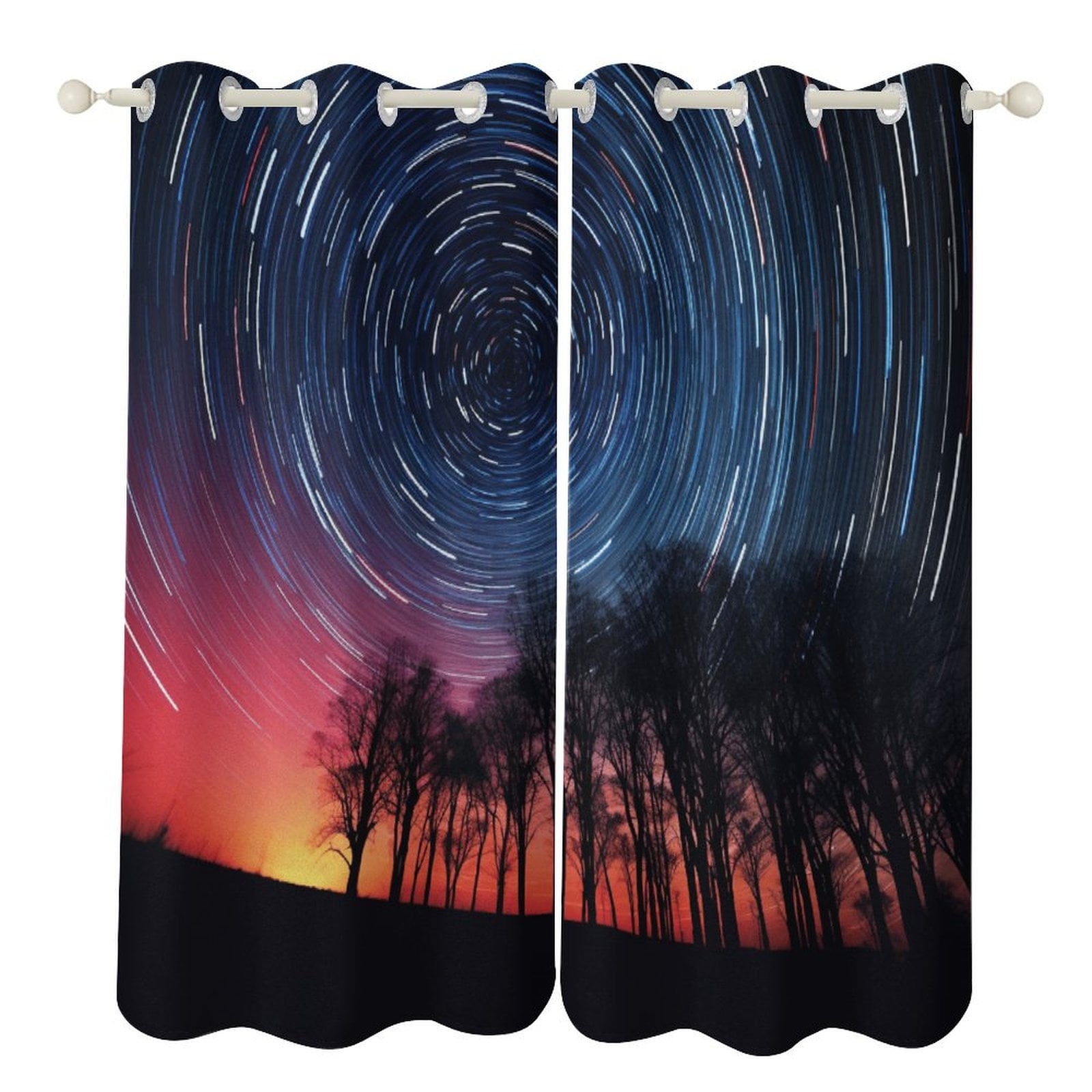 Galaxy Star Outer Space Modern Window for Living Room Curtains for ...