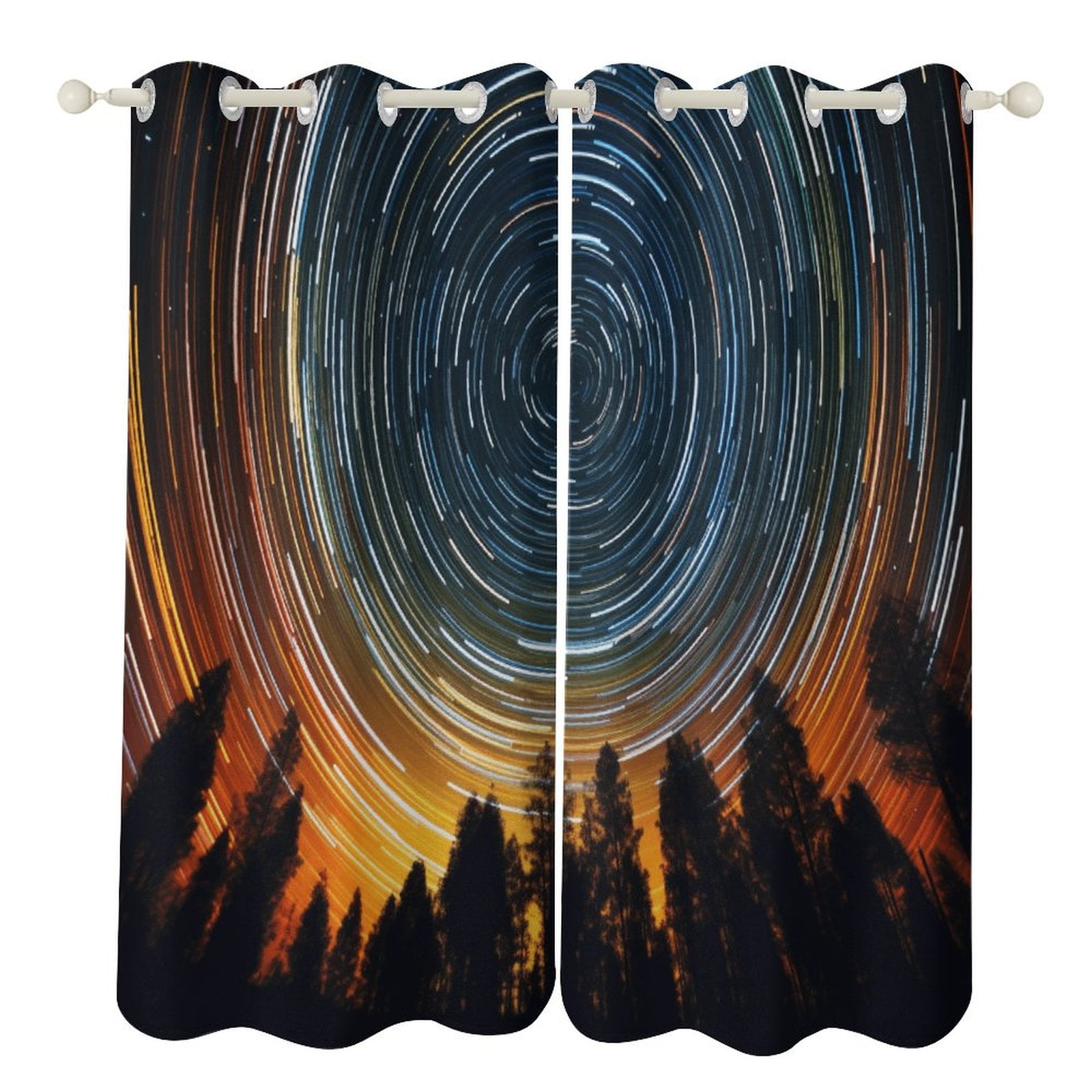 Galaxy Star Outer Space Modern Window for Living Room Curtains for ...