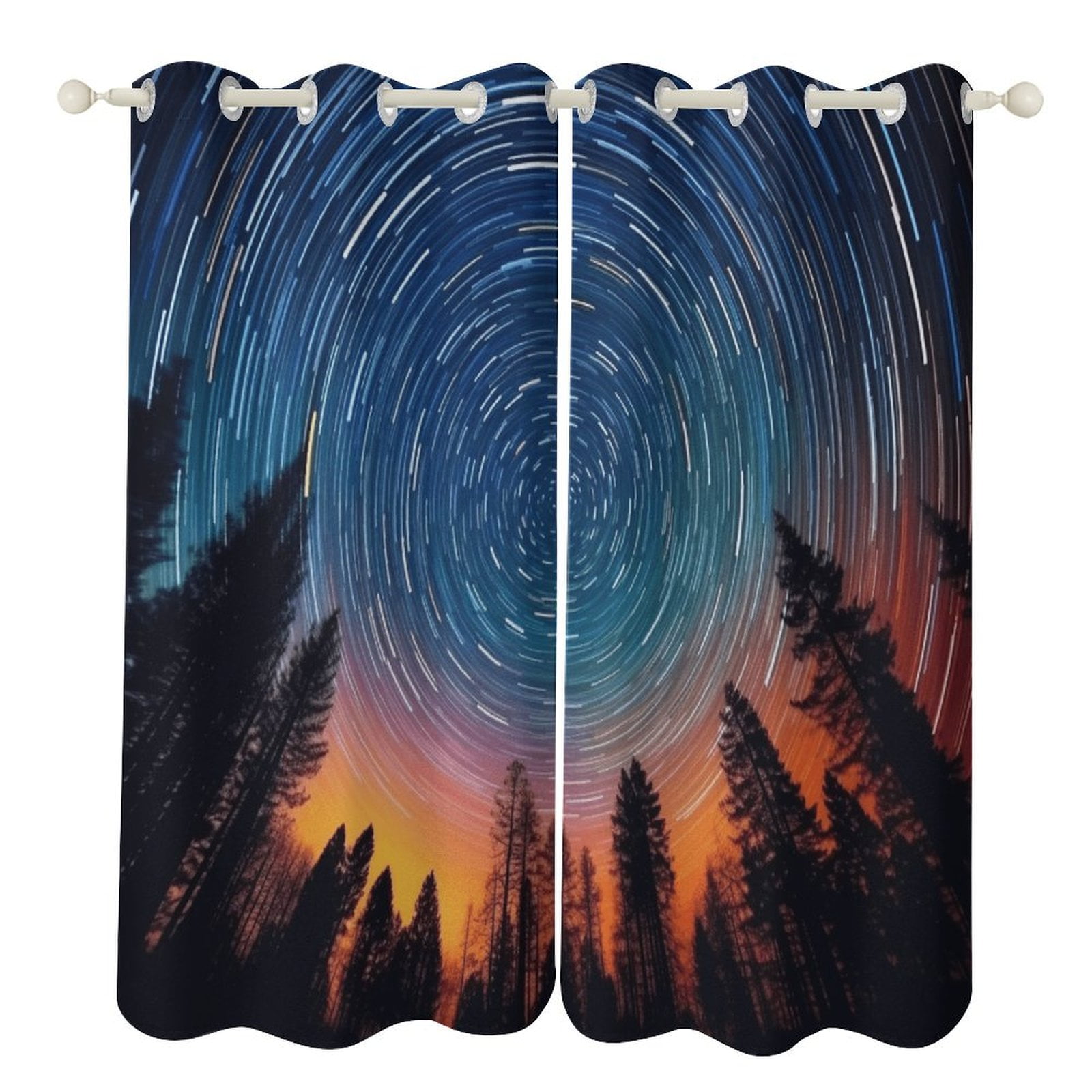 Galaxy Star Outer Space Modern Window for Living Room Curtains for ...