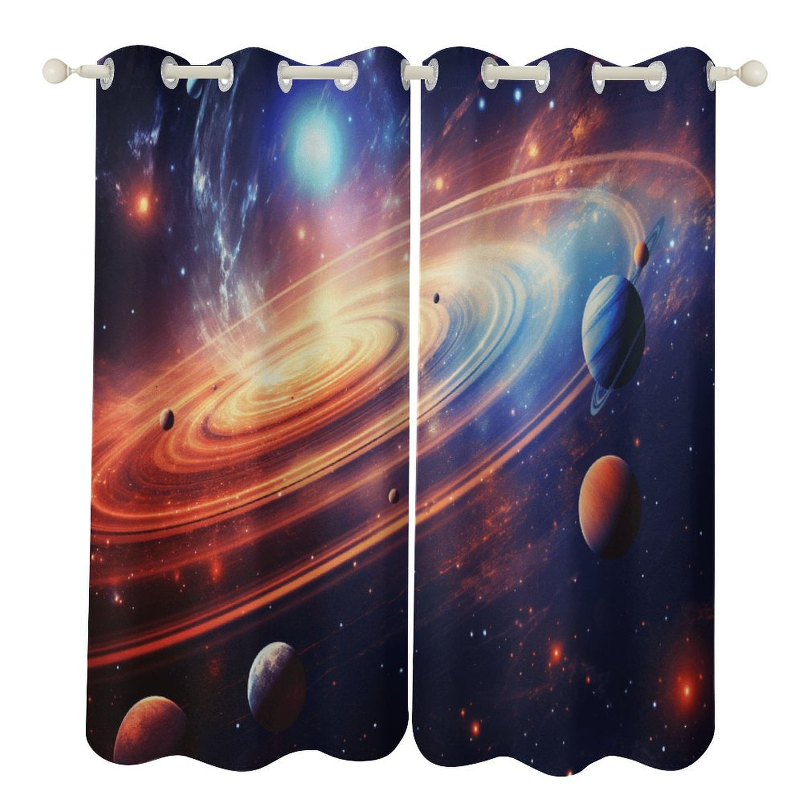Galaxy Star Outer Space Modern Window for Living Room Curtains for ...