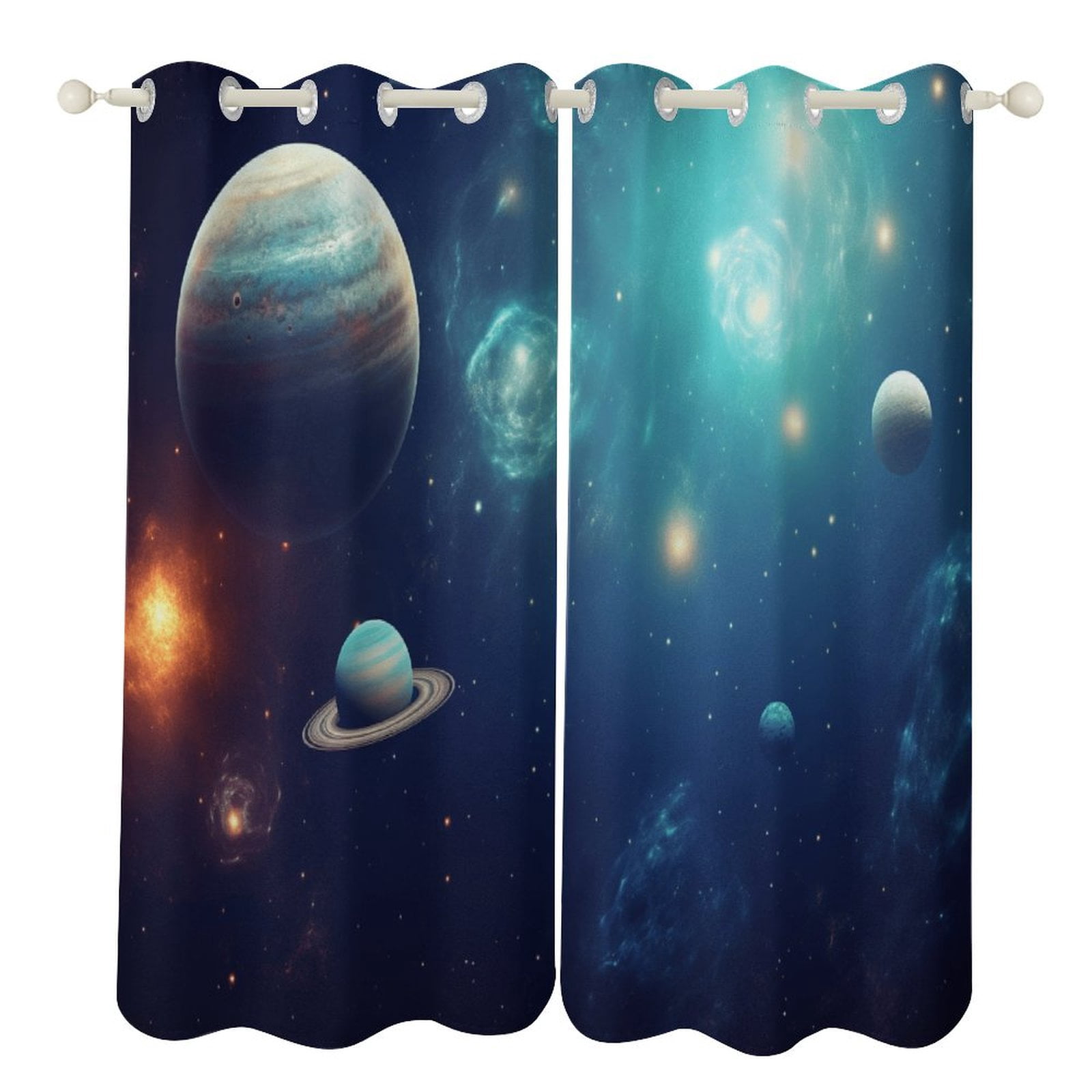 Galaxy Star Outer Space Modern Window for Living Room Curtains for ...