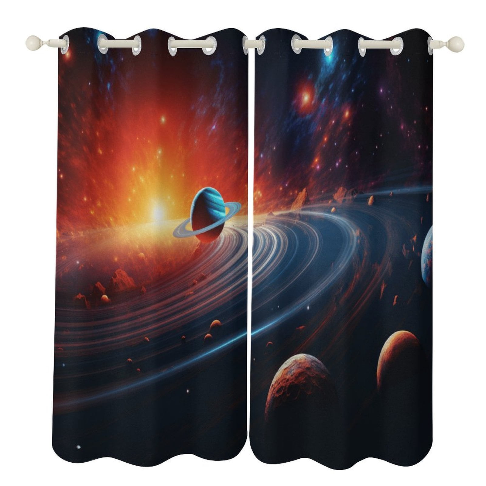Galaxy Star Outer Space Modern Window for Living Room Curtains for ...