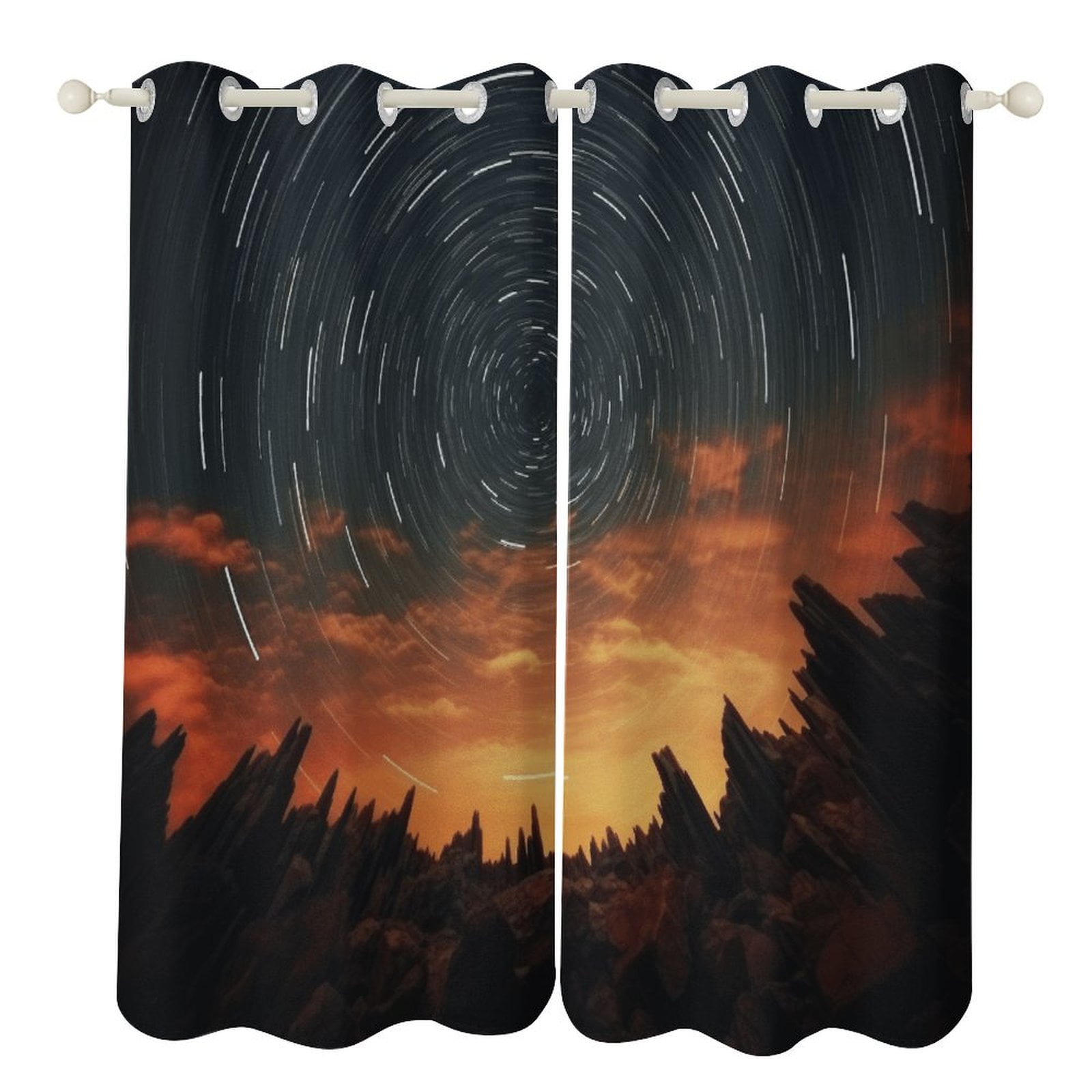 Galaxy Star Outer Space Modern Window for Living Room Curtains for ...