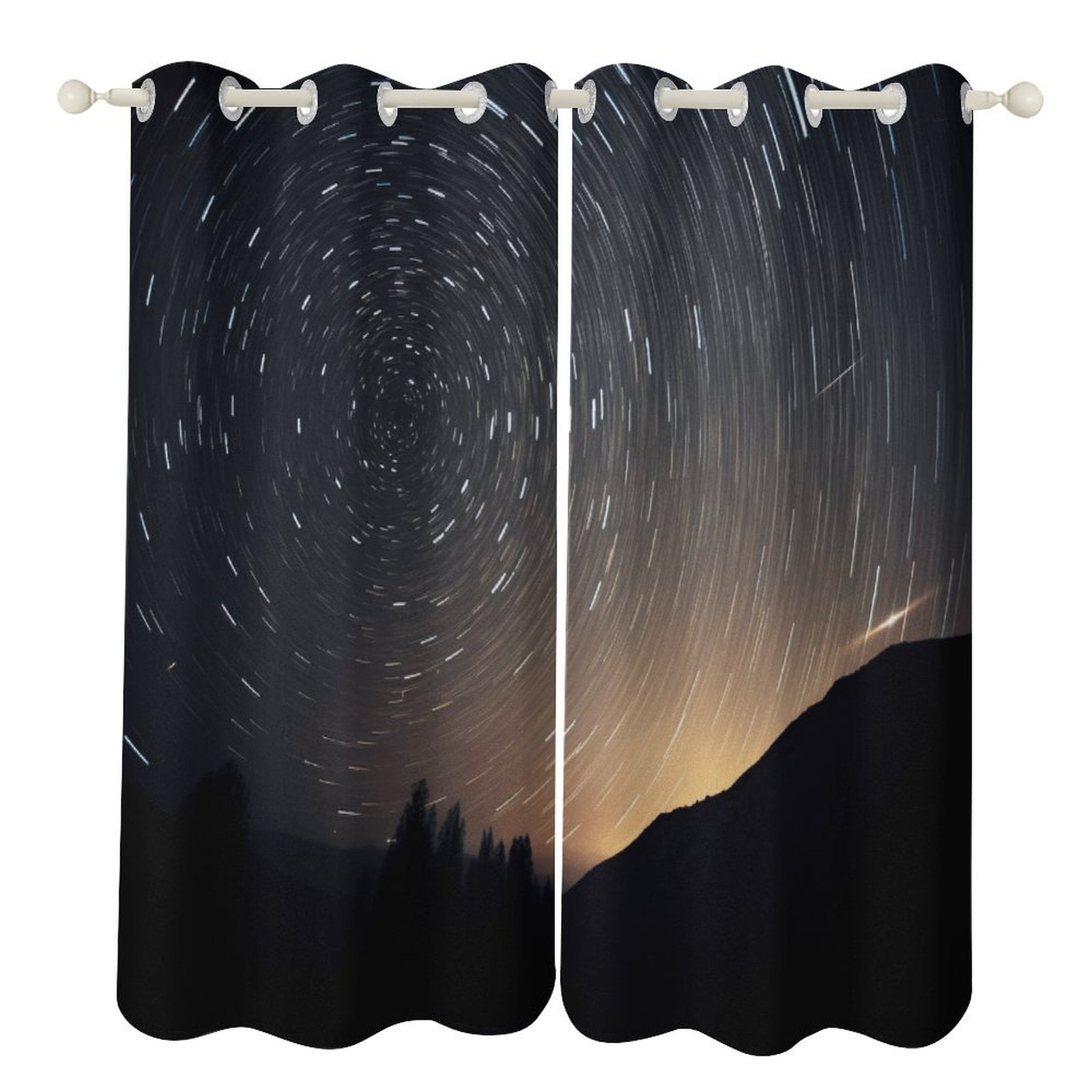 Galaxy Star Outer Space Modern Window for Living Room Curtains for ...