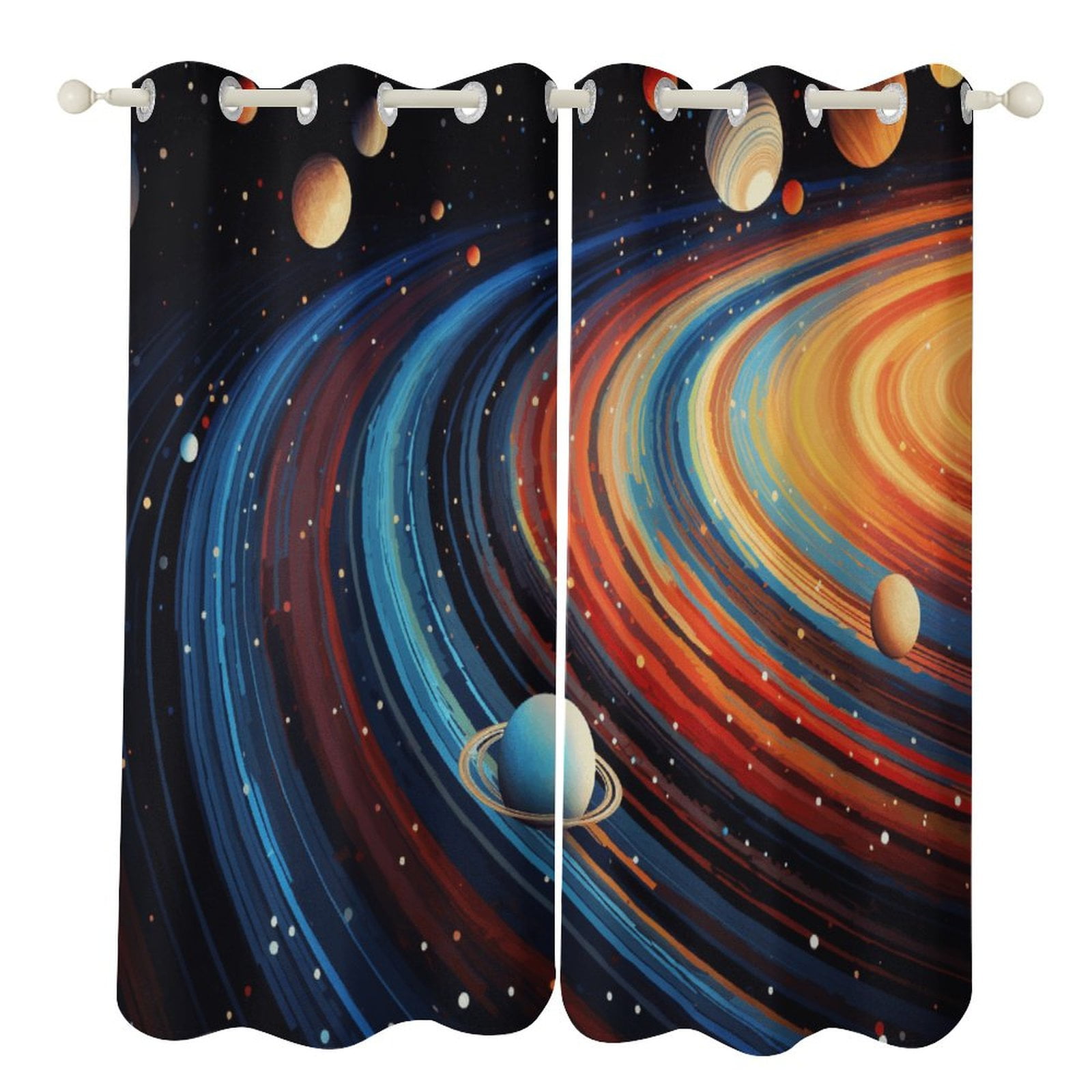 Galaxy Star Outer Space Modern Window for Living Room Curtains for ...