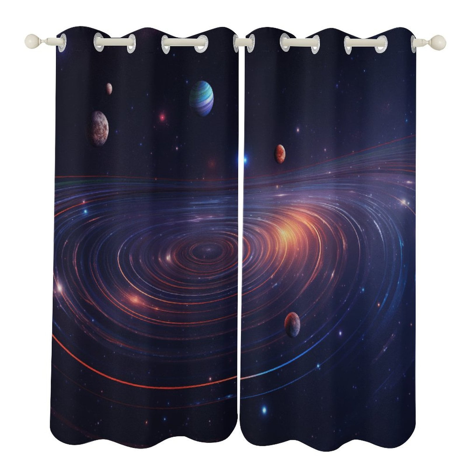 Galaxy Star Outer Space Modern Window for Living Room Curtains for ...