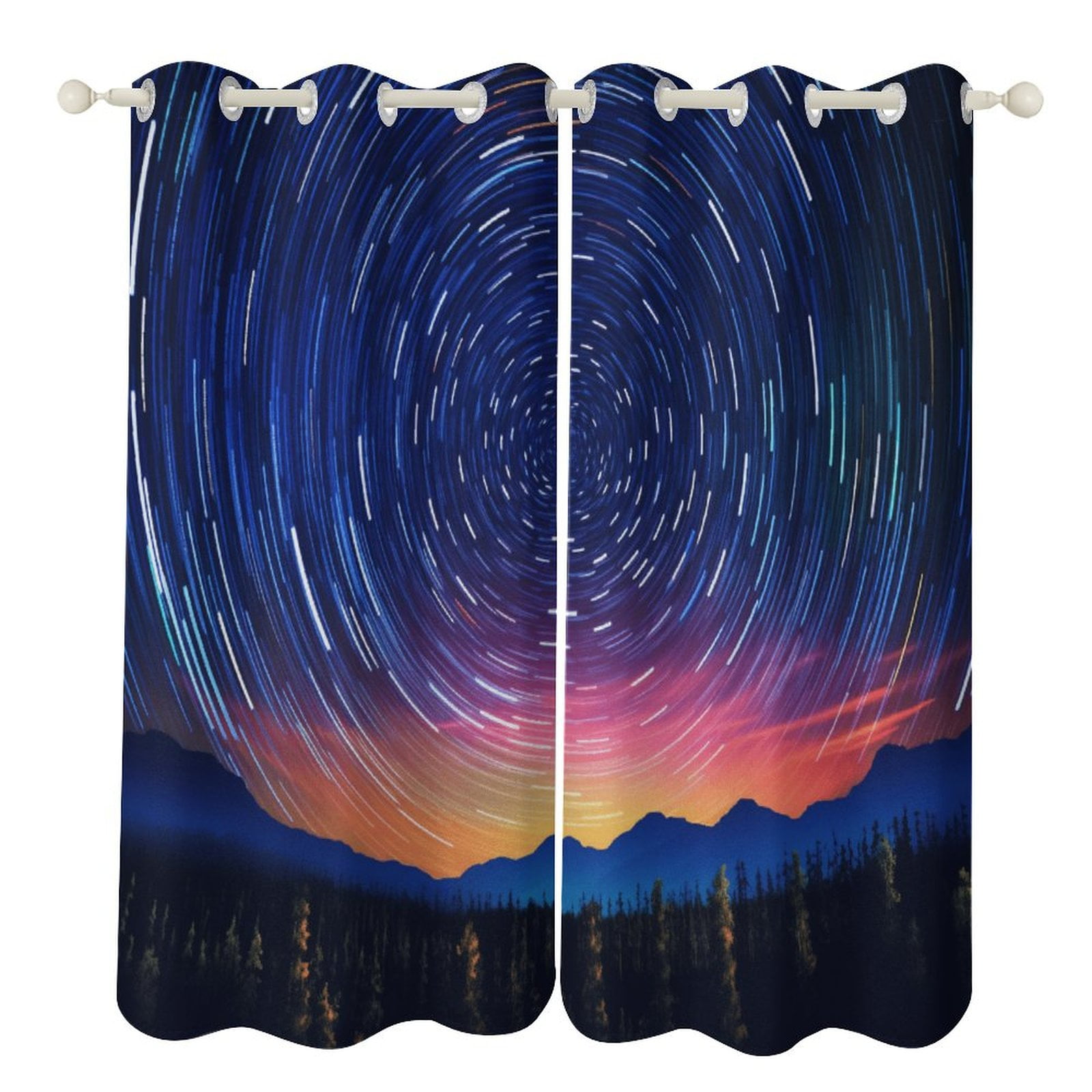 Galaxy Star Outer Space Modern Window for Living Room Curtains for ...