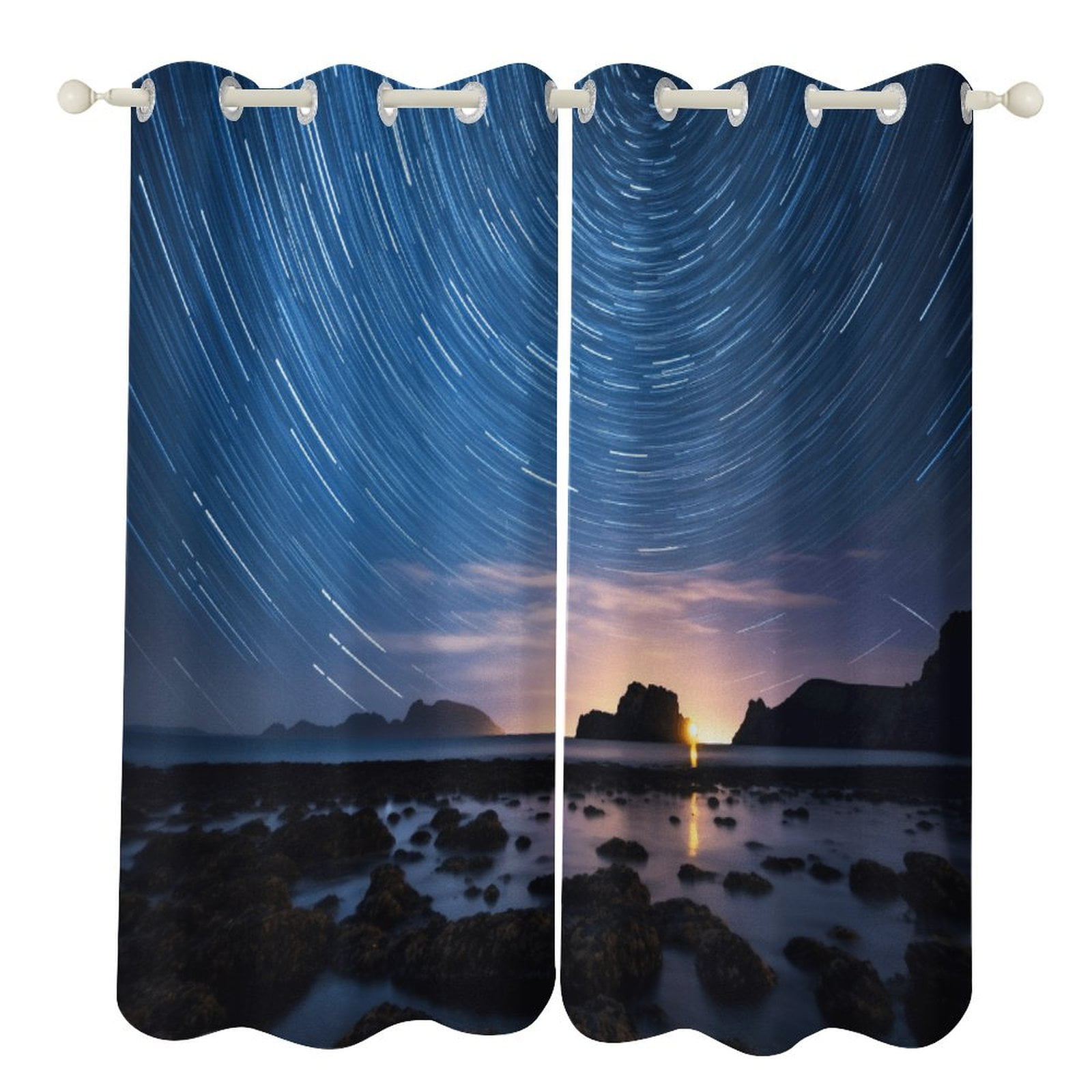 Galaxy Star Outer Space Modern Window for Living Room Curtains for ...