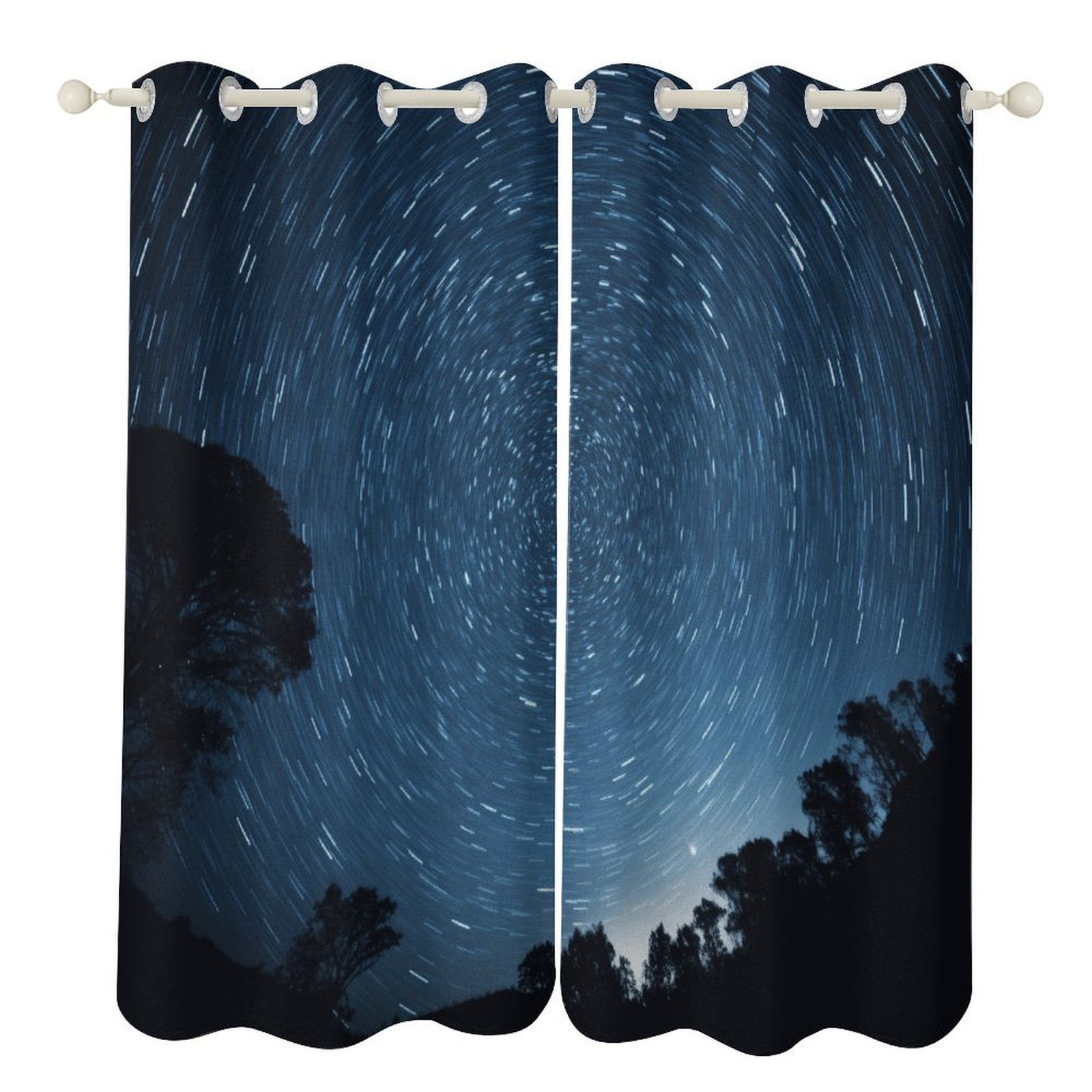 Galaxy Star Outer Space Modern Window for Living Room Curtains for ...