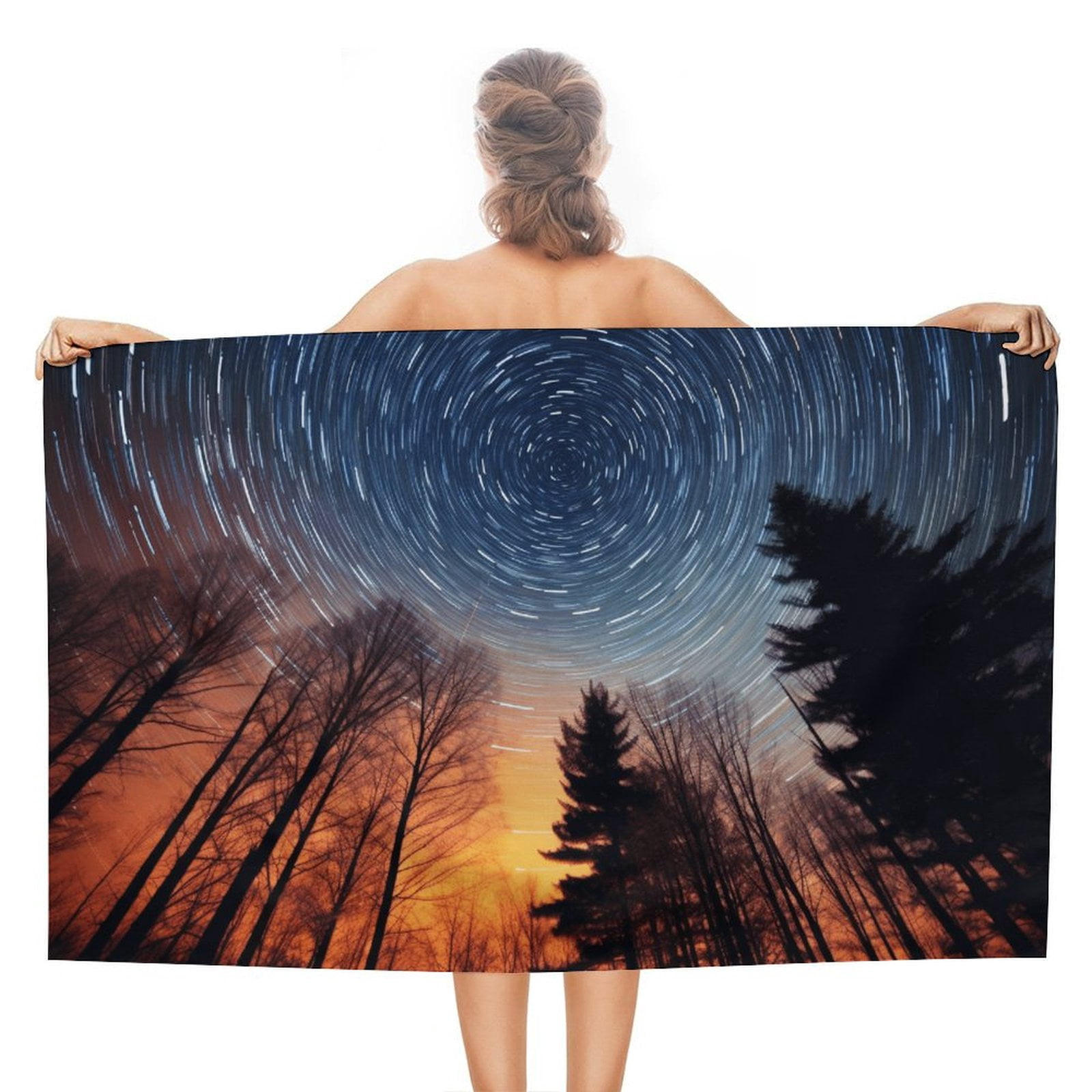 Galaxy Star Outer Space Oversized -Washed Lightweight Quick Dry Beach ...