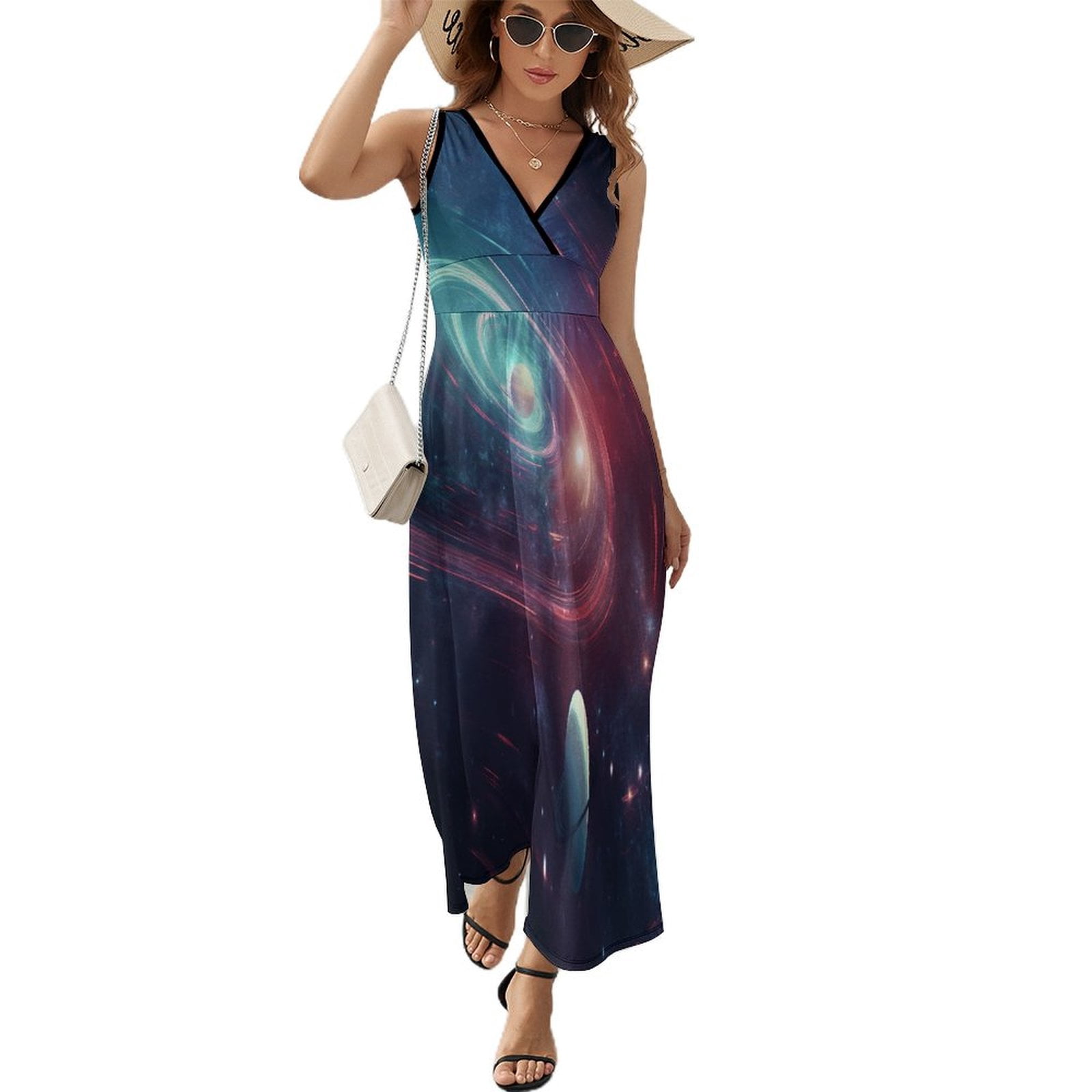 Galaxy Star Outer Space Sleeveless Dress Female Clothing Dress Women ...