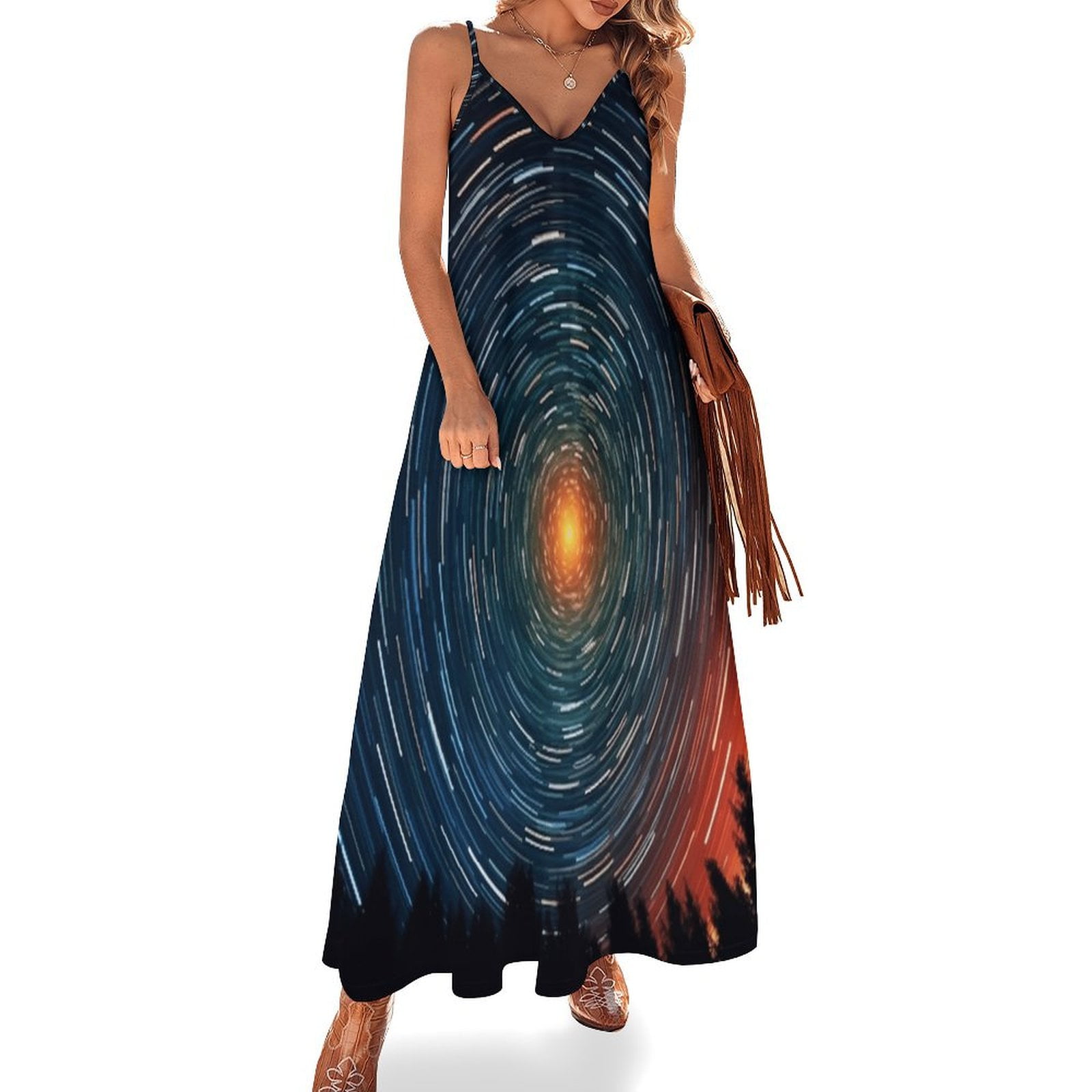 Galaxy Star Outer Space Sleeveless Dress Women's Luxury Party Dress ...