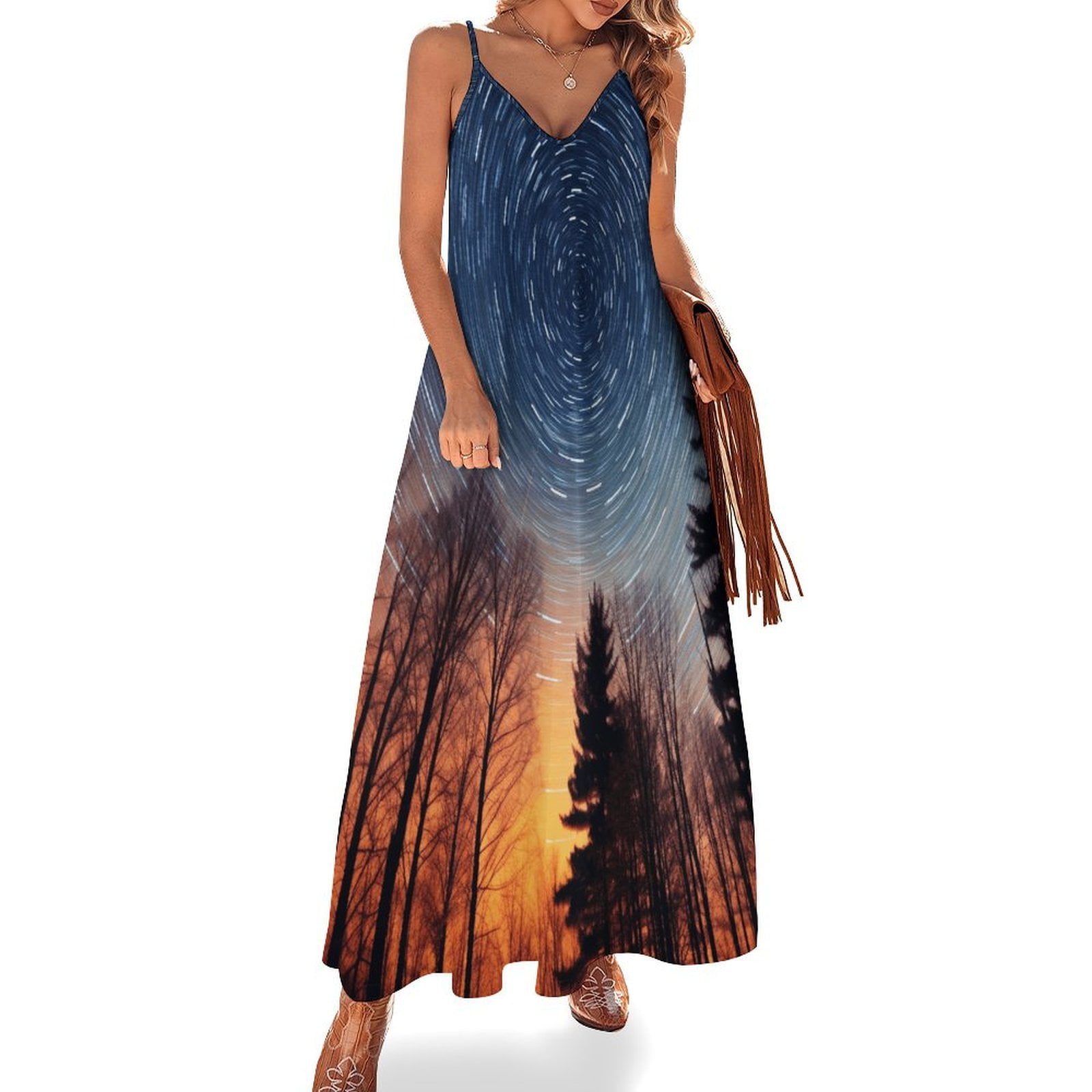 Galaxy Star Outer Space Sleeveless Dress Women's Luxury Party Dress ...