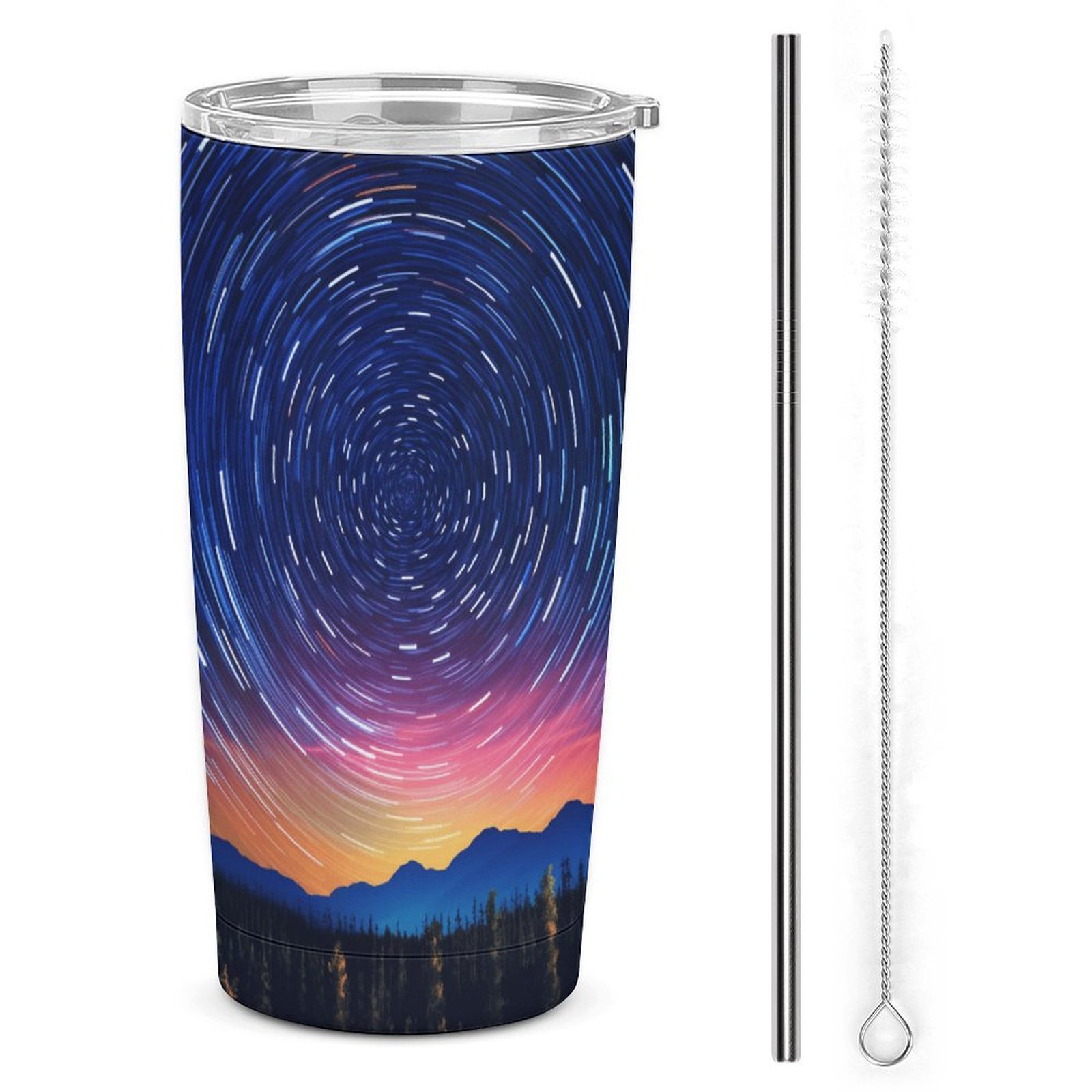 Galaxy Star Outer Space Tumbler with Lids And Straws Insulated Cup ...