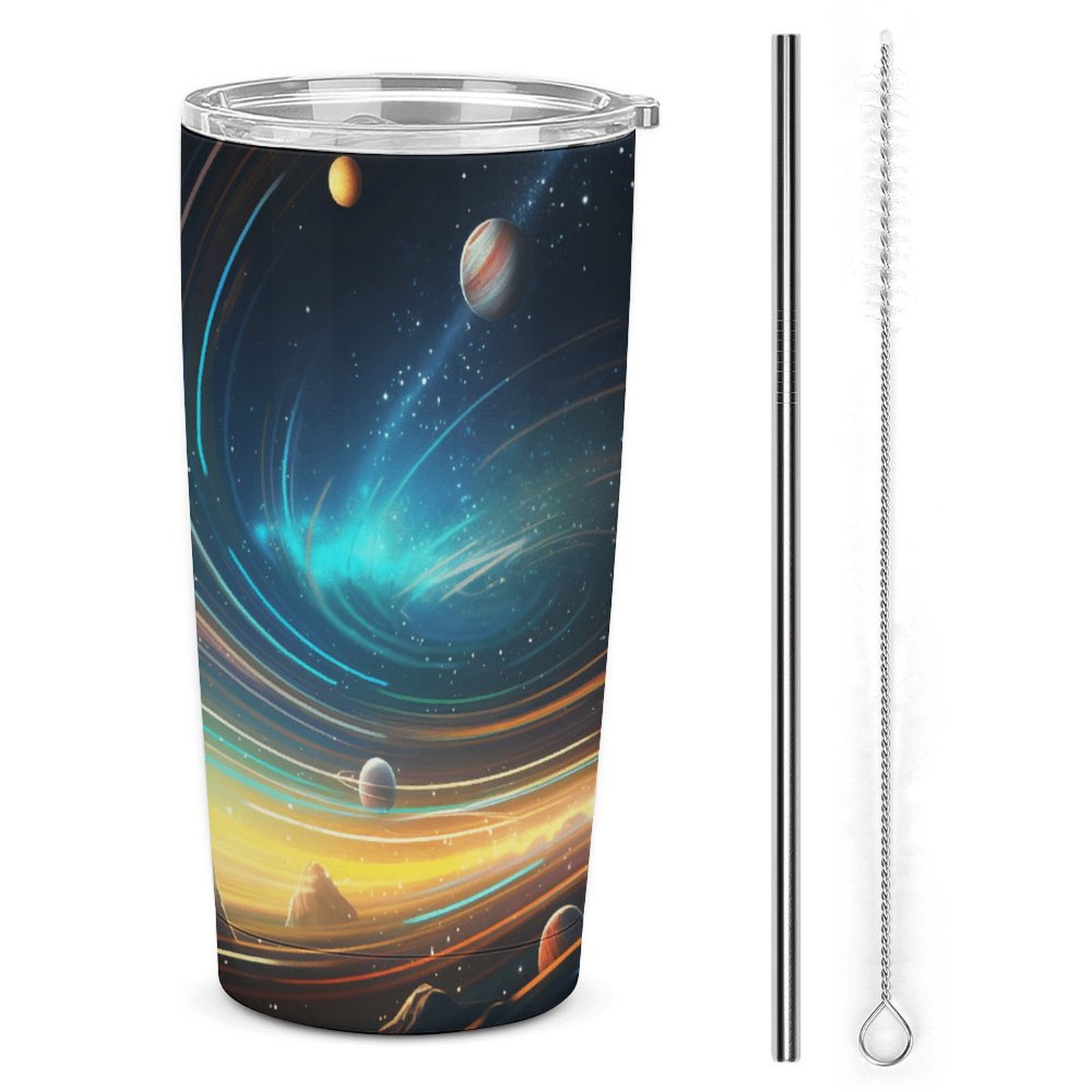 Galaxy Star Outer Space Tumbler with Lids And Straws Insulated Cup ...