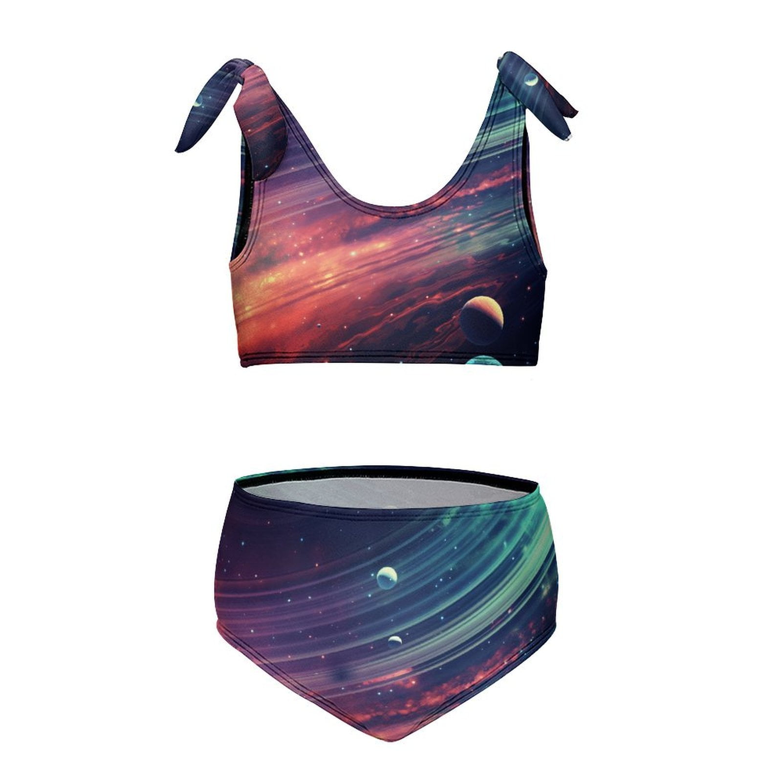 Galaxy Star Outer Space Two Piece Swimsuit Set, Bikini Swimsuit ...