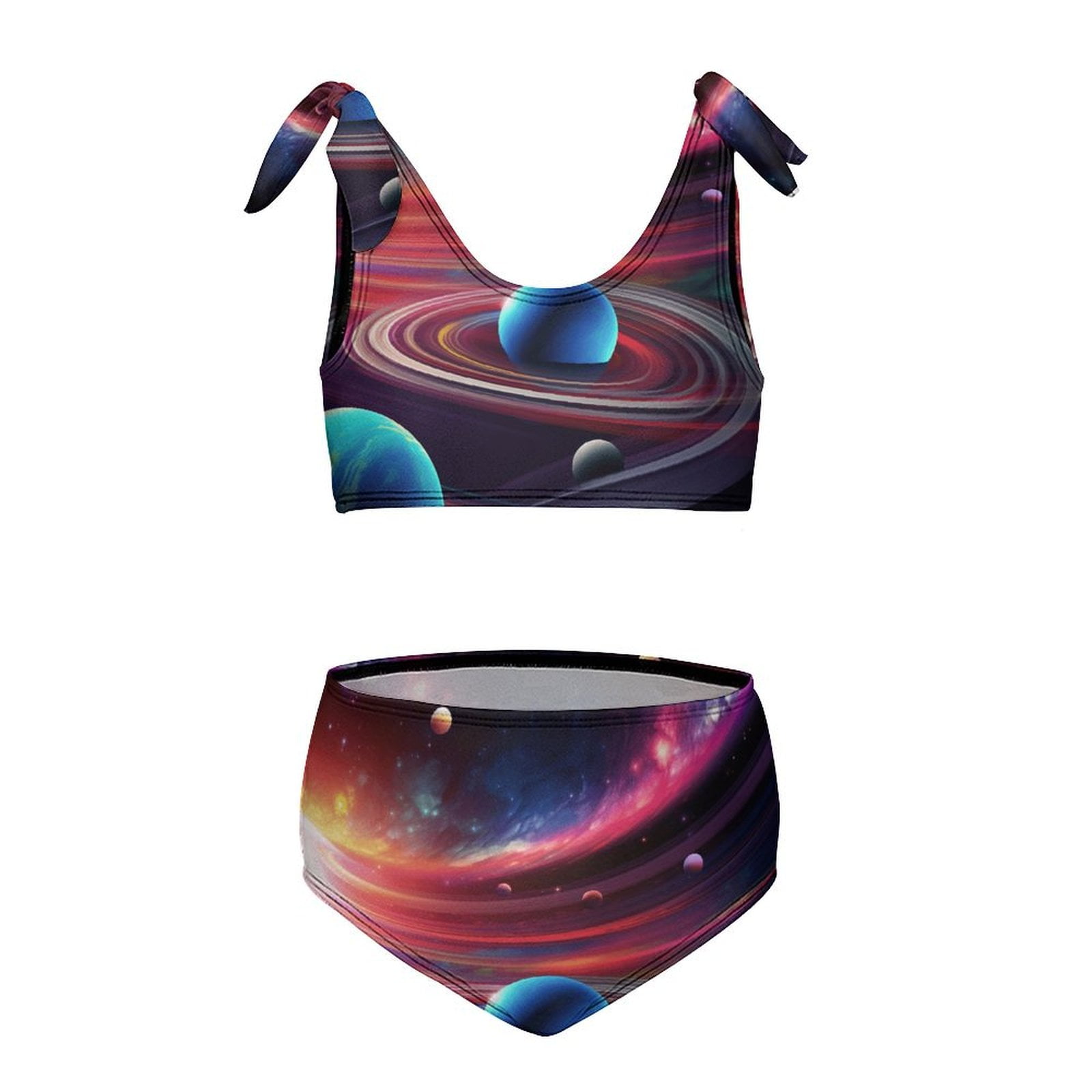 Galaxy Star Outer Space Two Piece Swimsuit Set, Bikini Swimsuit ...