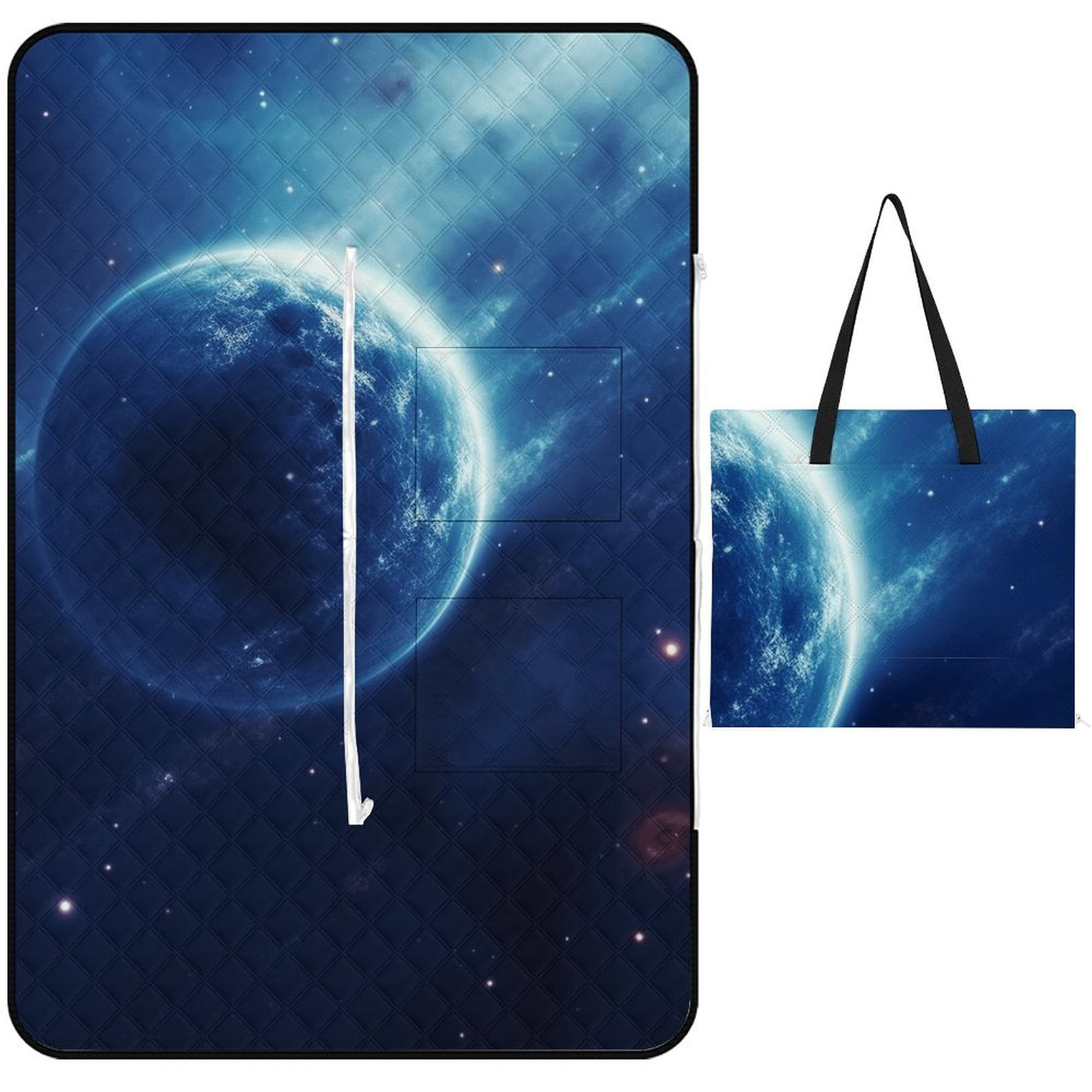 Galaxy Star Outer Space Waterproof Picnic Blanket with Foldable Zipper ...