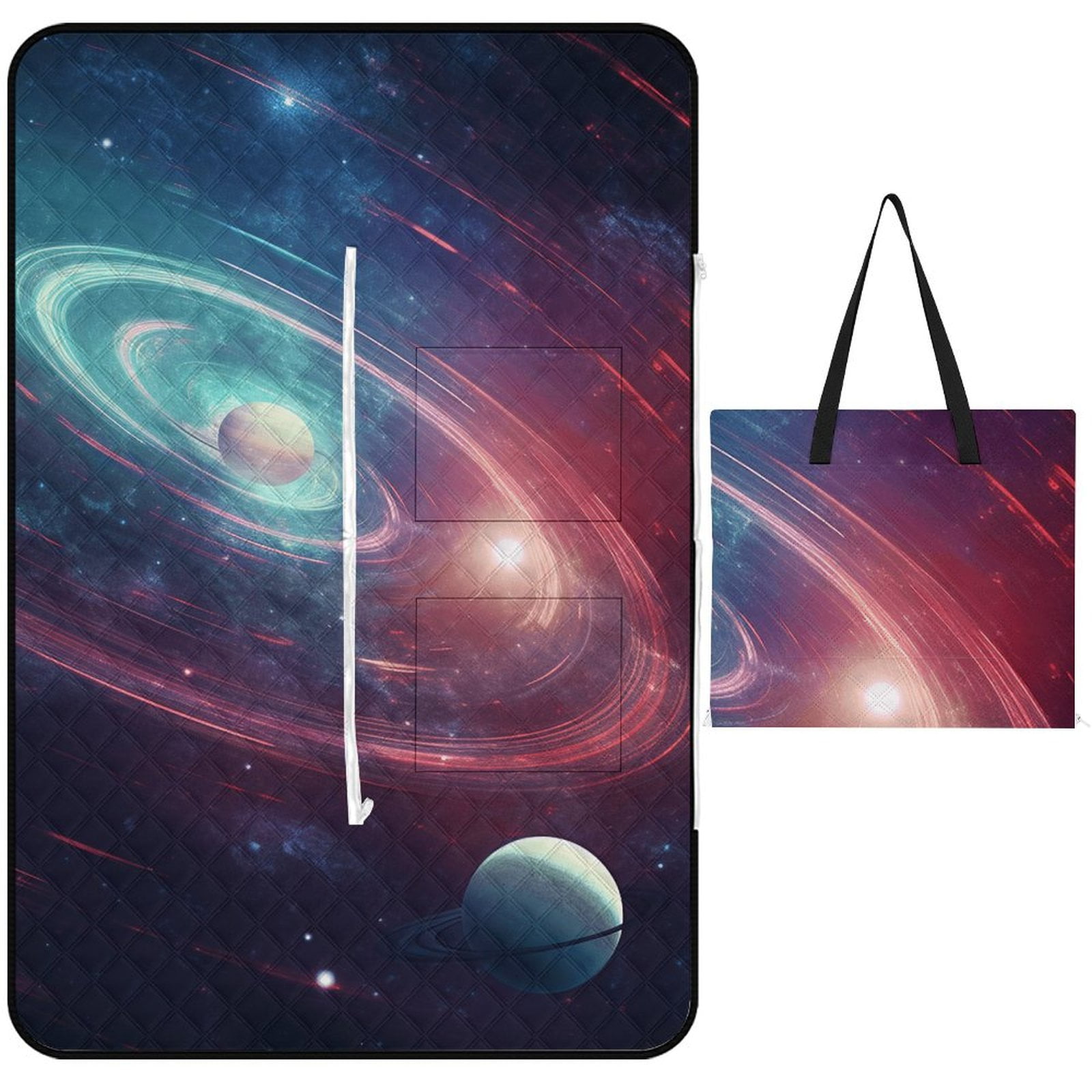 Galaxy Star Outer Space Waterproof Picnic Blanket with Foldable Zipper ...