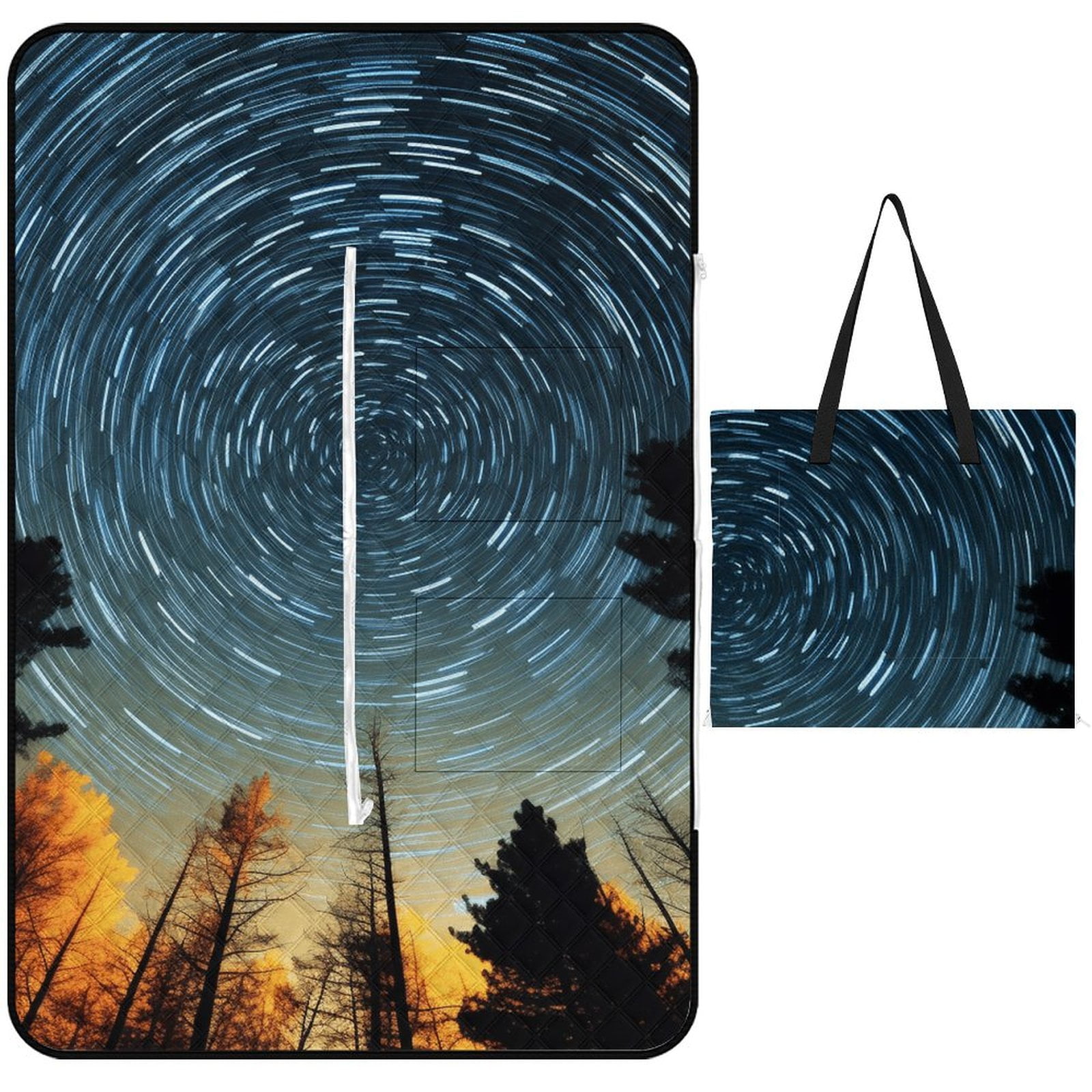 Galaxy Star Outer Space Waterproof Picnic Blanket with Foldable Zipper ...