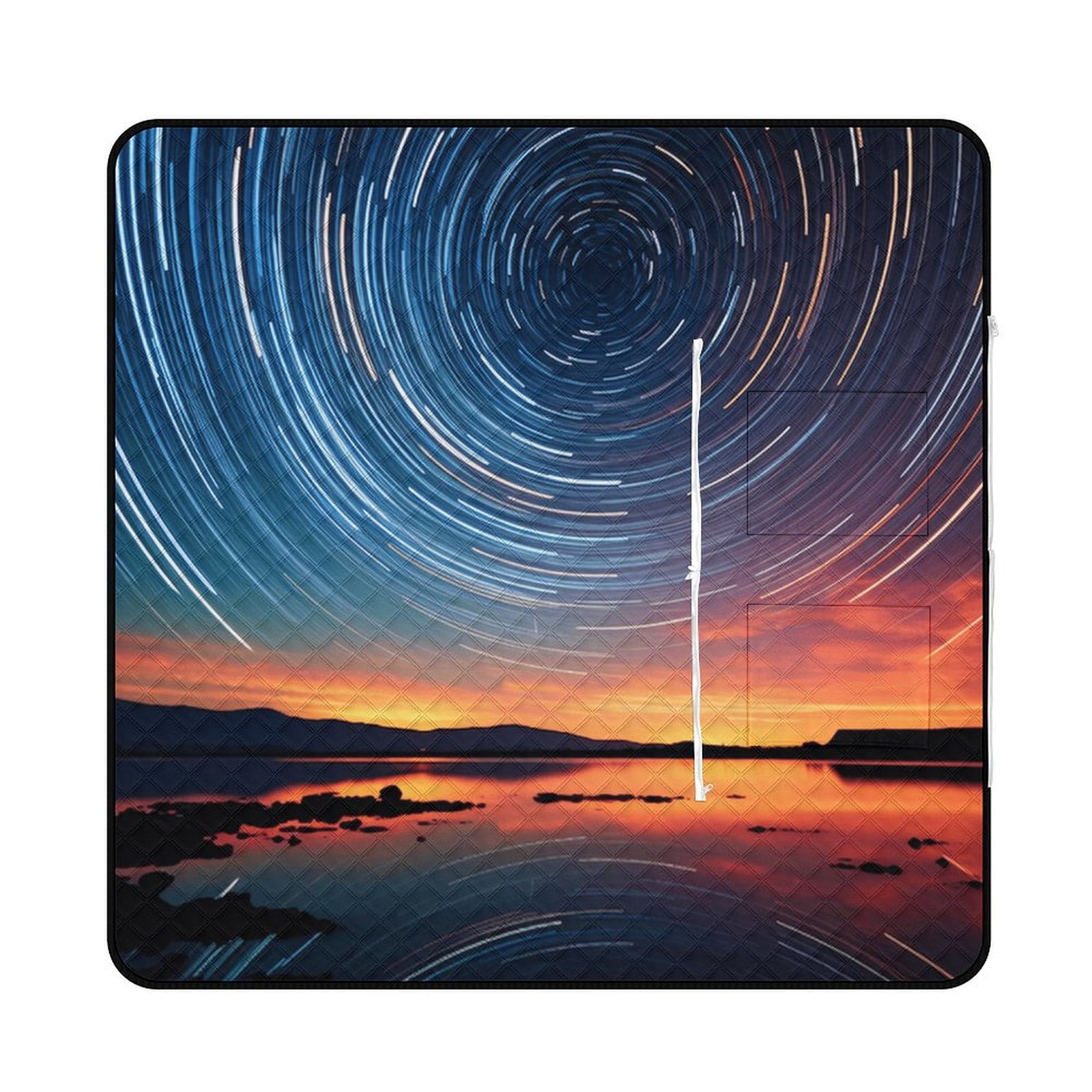 Galaxy Star Outer Space Waterproof Picnic Blanket with Foldable Zipper ...