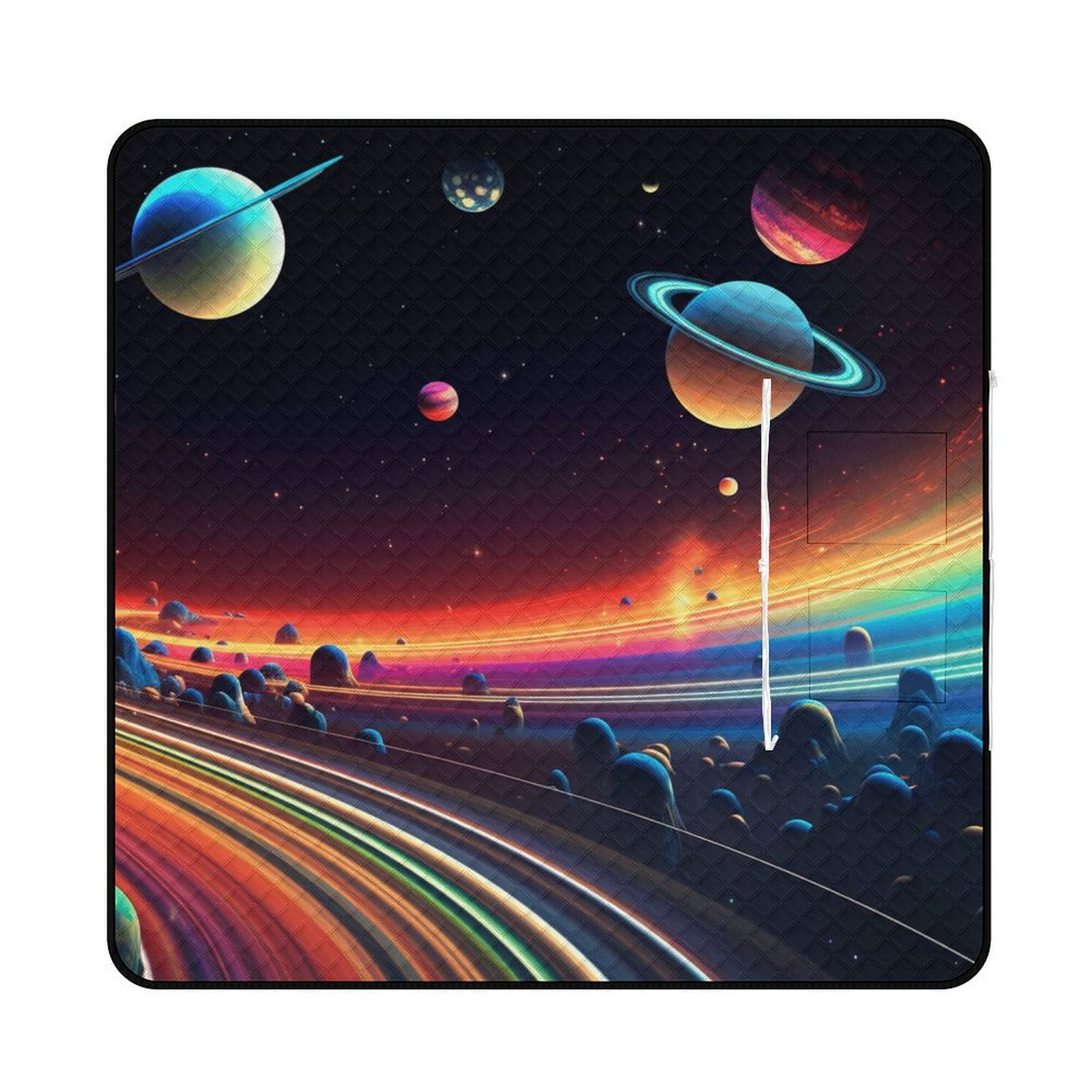 Galaxy Star Outer Space Waterproof Picnic Blanket with Foldable Zipper ...