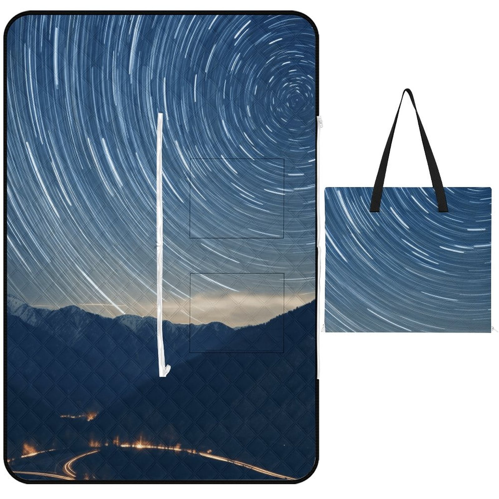 Galaxy Star Outer Space Waterproof Picnic Blanket with Foldable Zipper ...